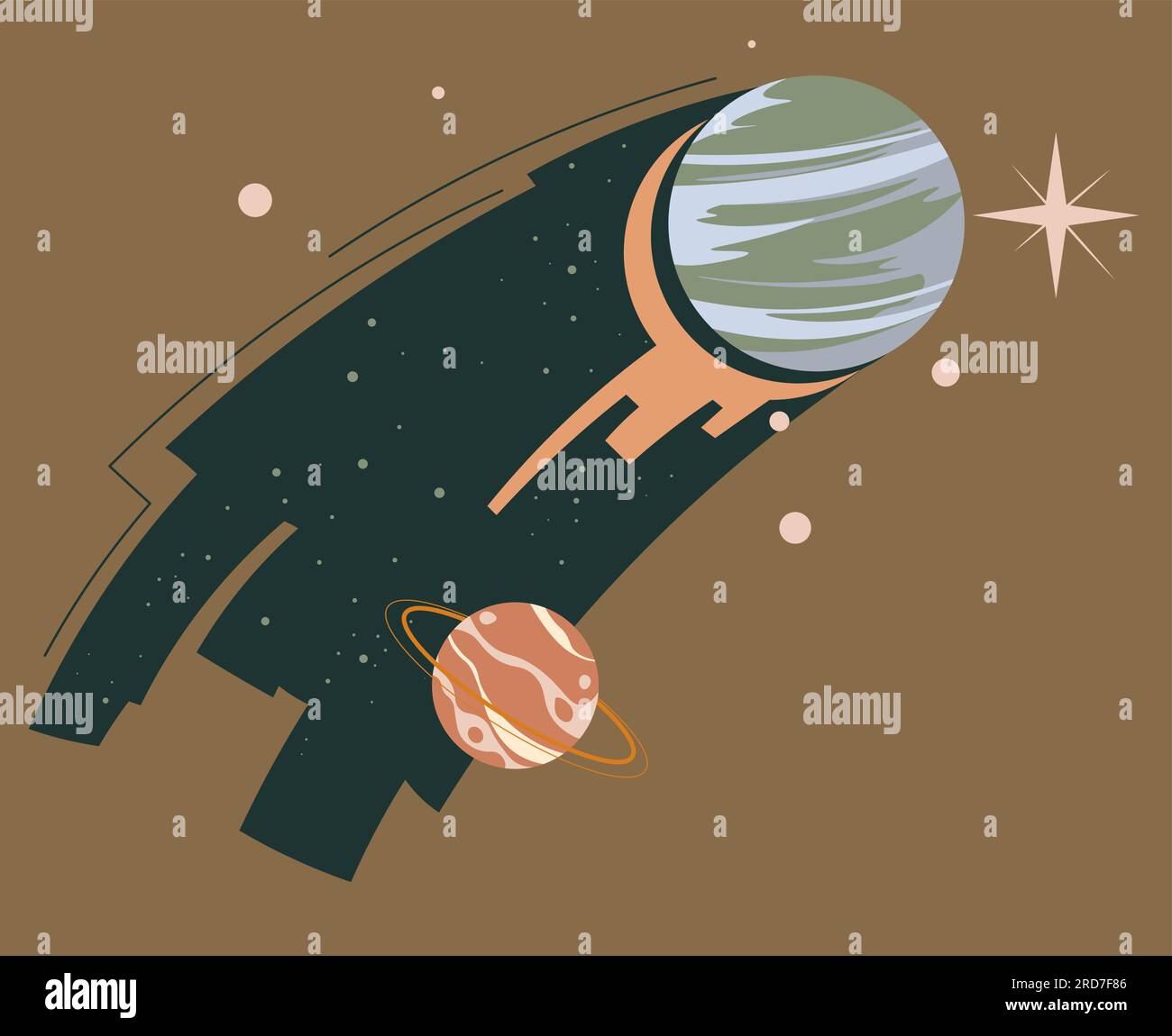Cosmos and galaxy, planets floating in outer space Stock Vector Image ...