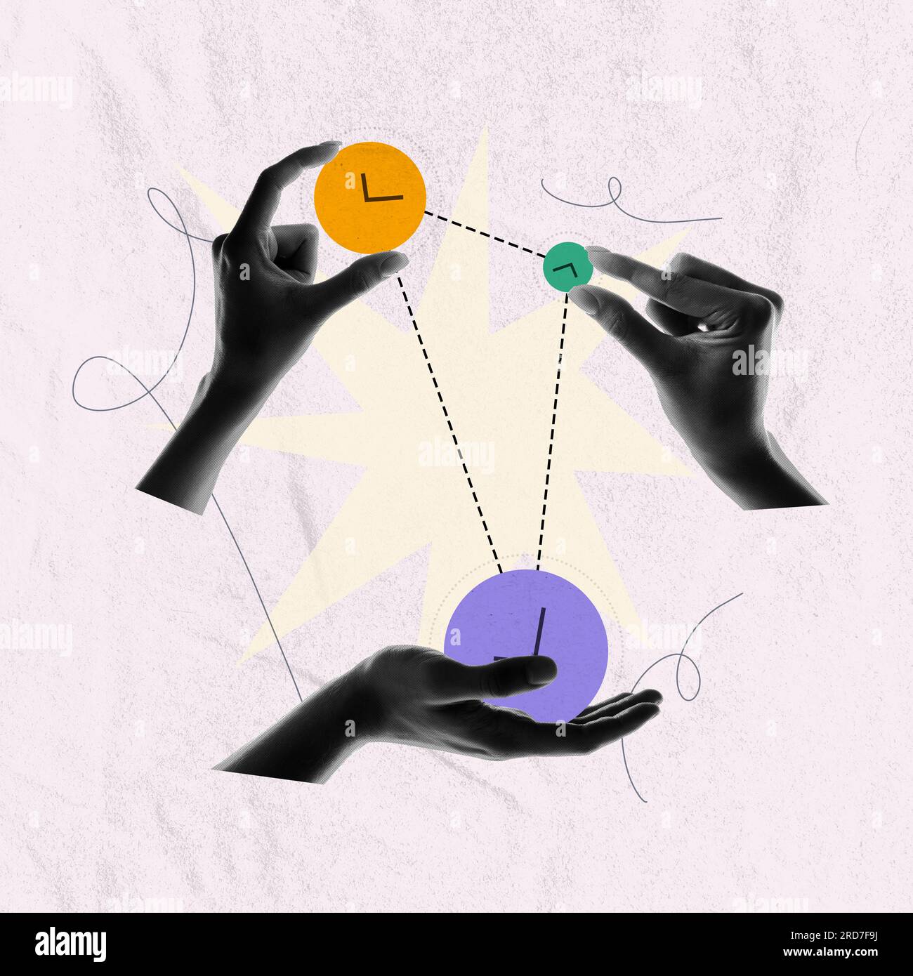 Human hands connecting tasks. Deadlines, Finishing work on time ...