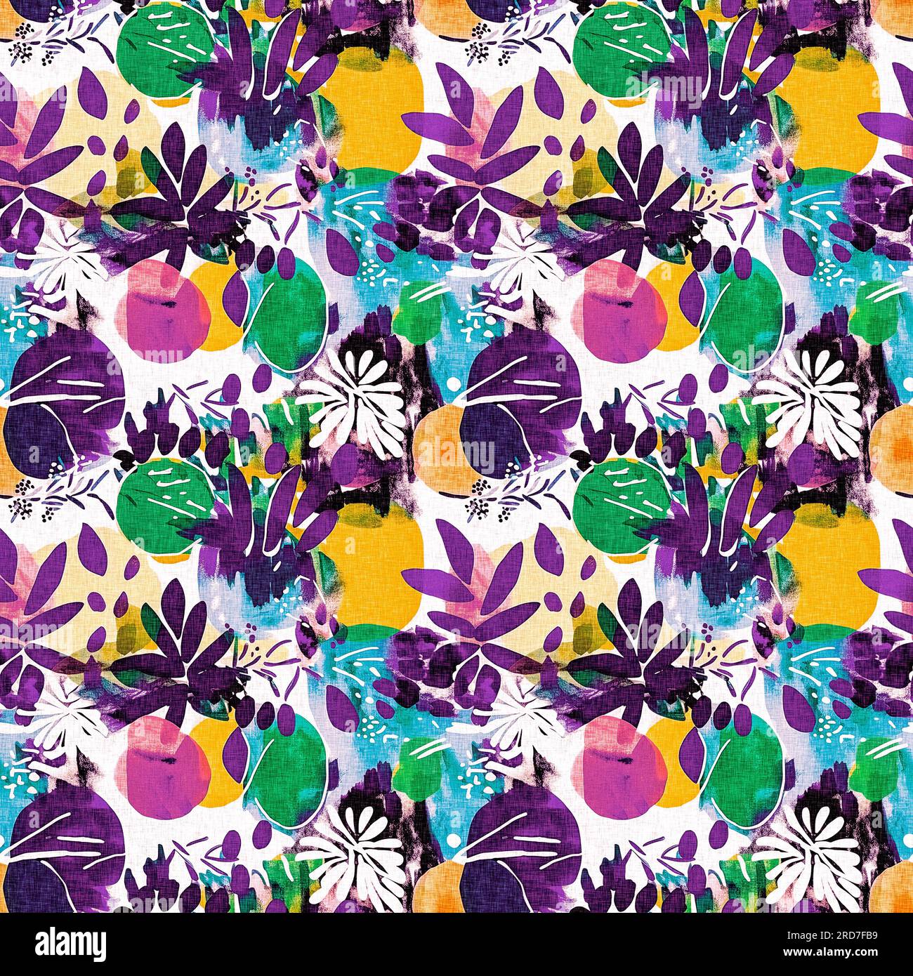 Modern purple summer collage paper cut out shapes pattern with fabric ...