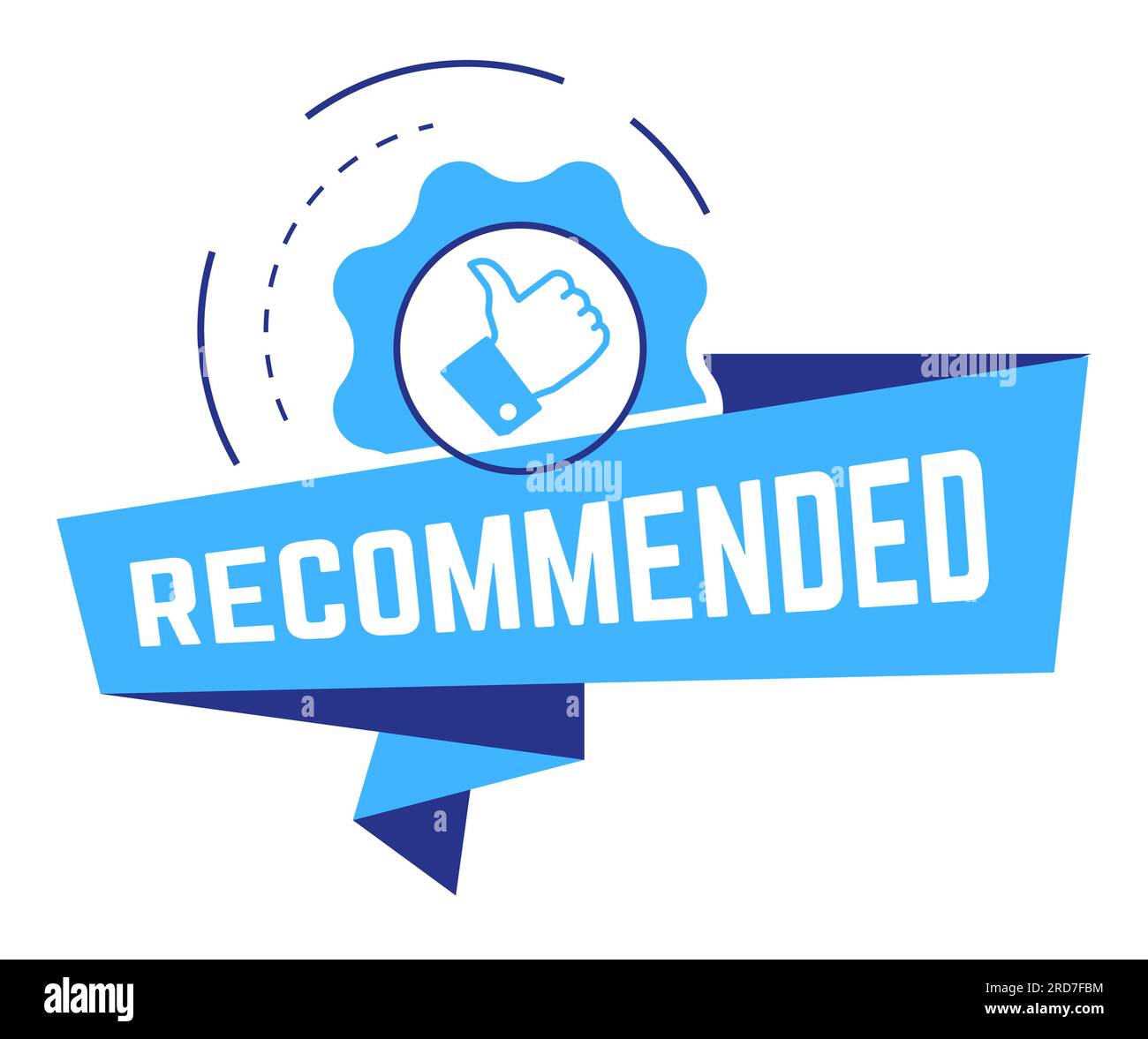 Recommended banner with thumb up and gear ribbon Stock Vector Image ...
