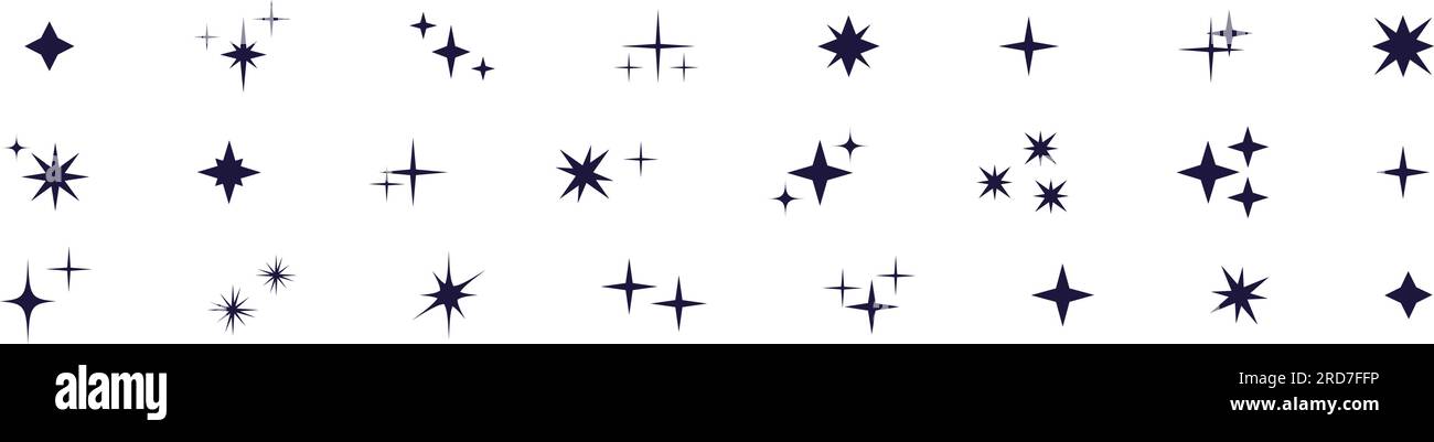 Twinkle christmas icon. Magic Shine. Sparkling line, doodle twinkling stars. Isolated vector ...