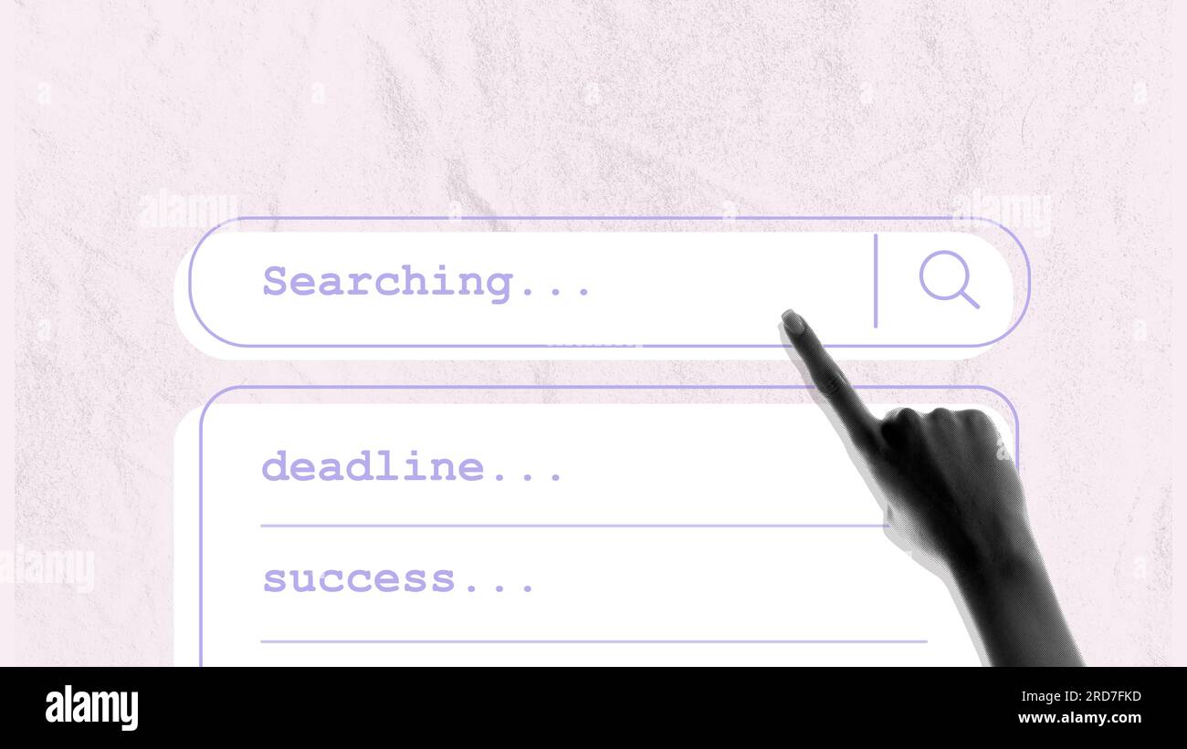 Online searching. Human hand using internet access in working, making ...