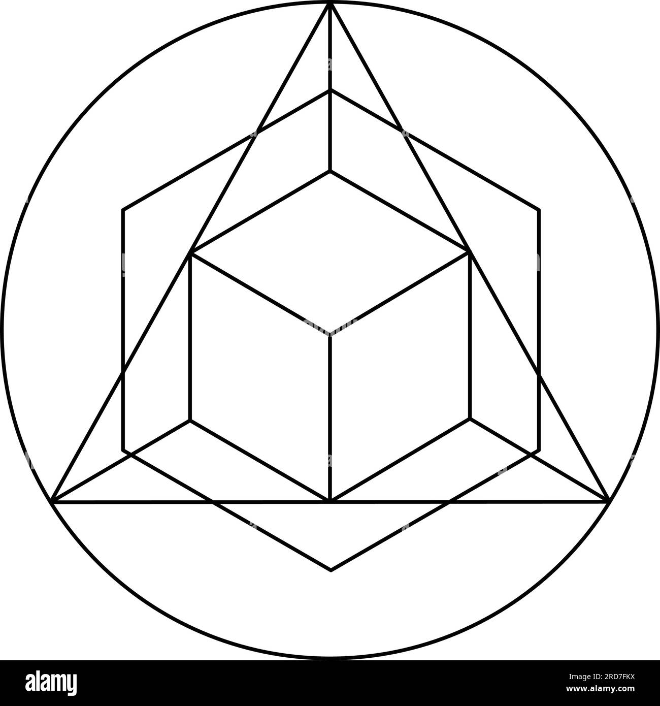 Cube Graph Scared Geometry Vector Design Elements This Religion