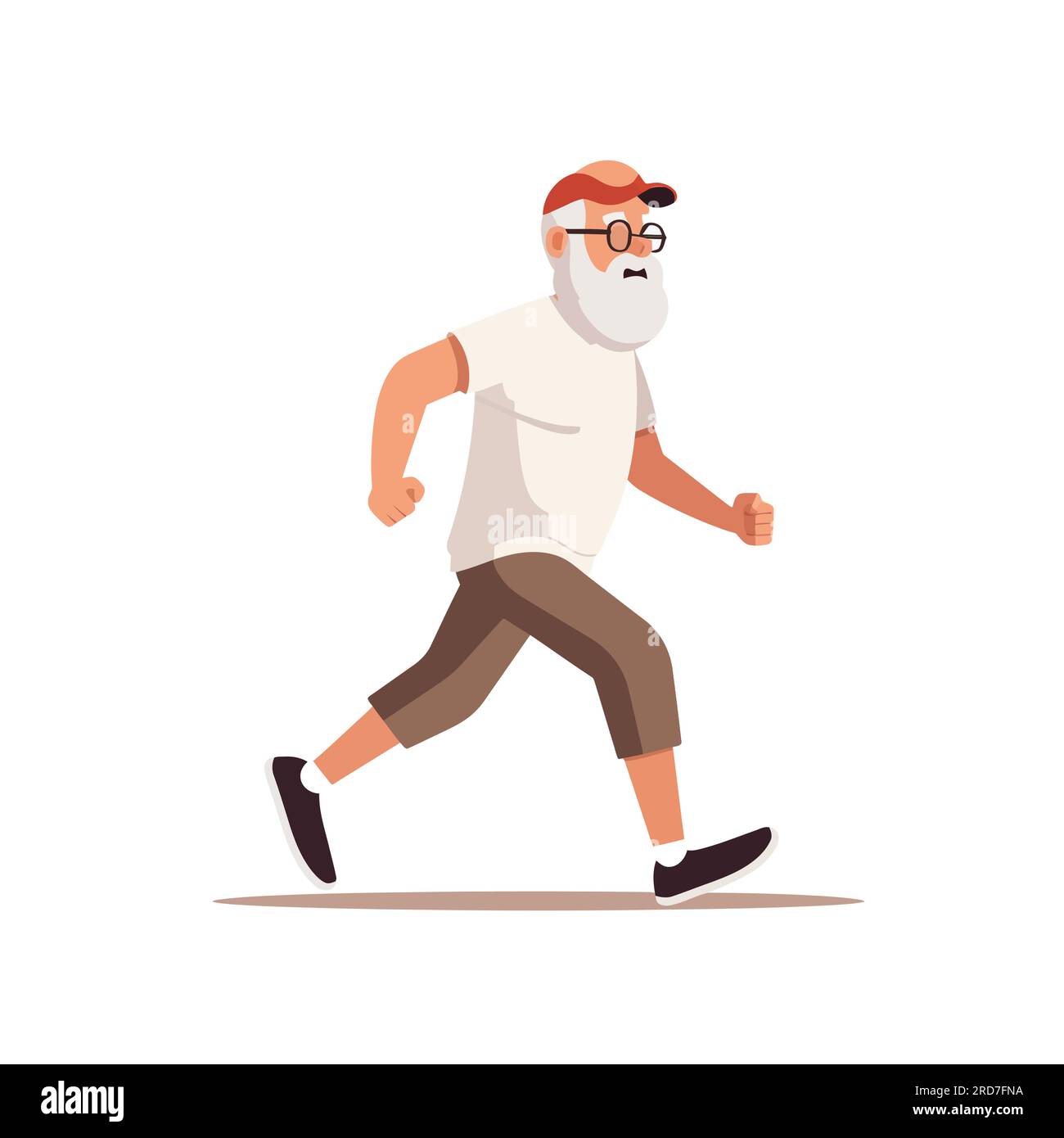 Old man running marathon Cut Out Stock Images & Pictures - Alamy
