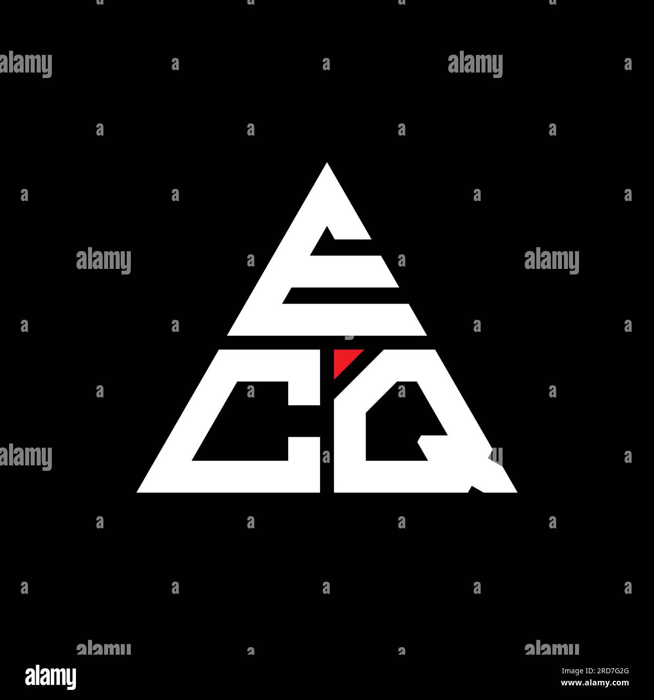 ECQ triangle letter logo design with triangle shape. ECQ triangle logo ...