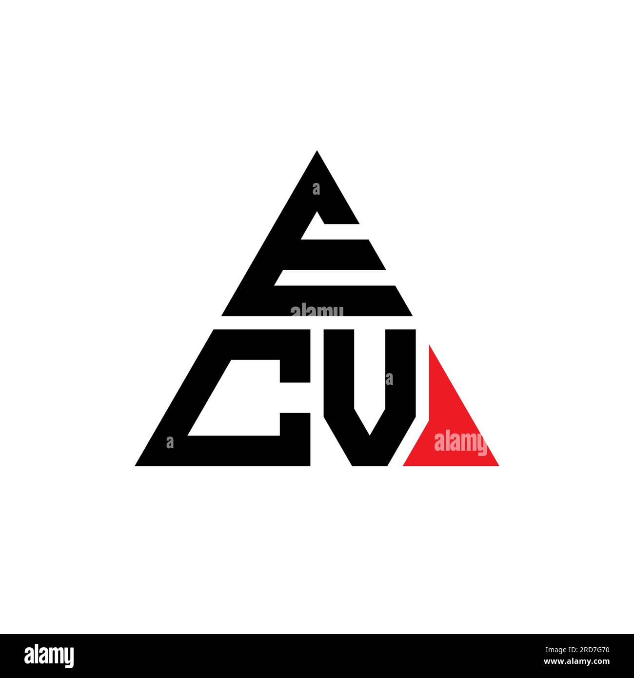 ECV triangle letter logo design with triangle shape. ECV triangle logo ...