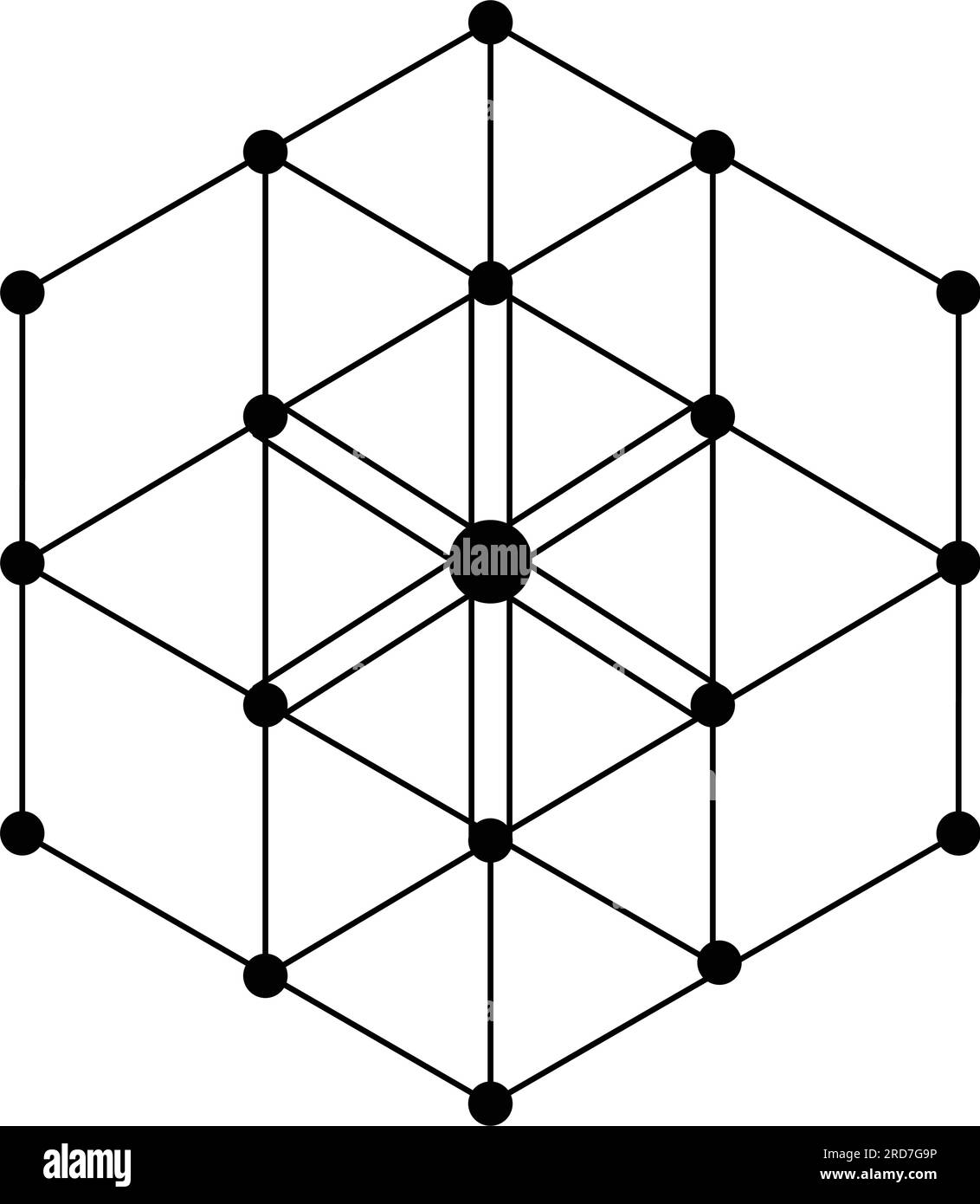 Hexagon graph. Scared Geometry Vector Design Elements. thin line ...
