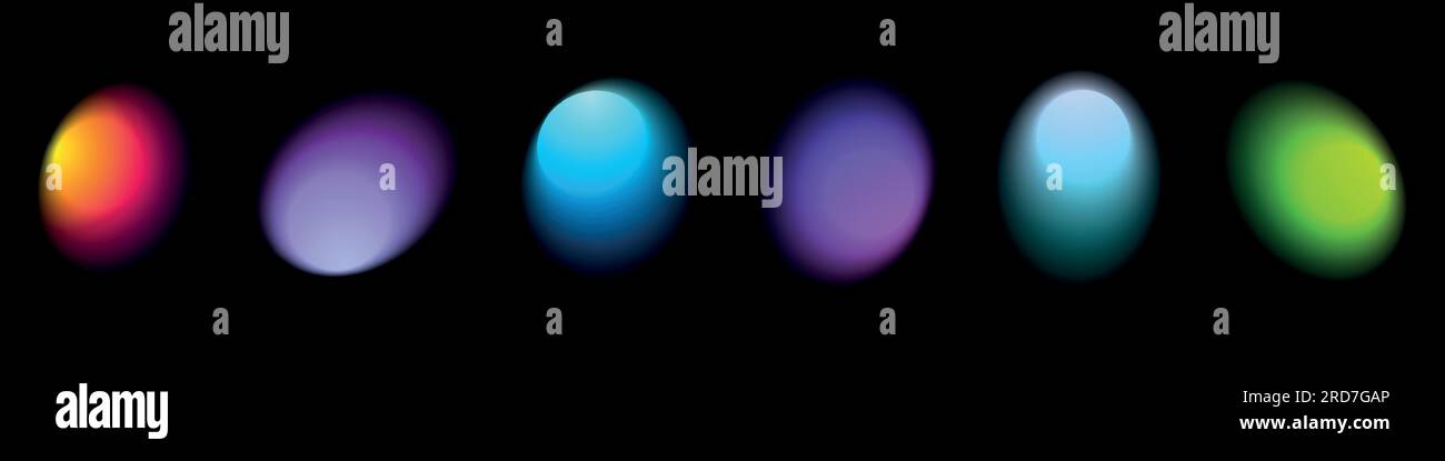 Abstract gradient background with round shapes, neon blue. Fluid and ...