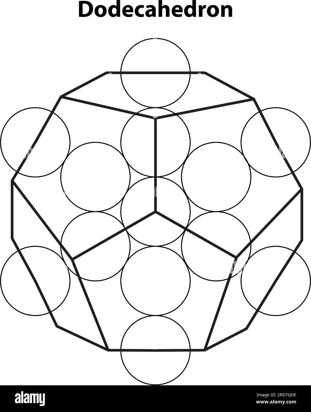 Dodecahedron graph. Scared Geometry Vector Design Elements. thin line ...