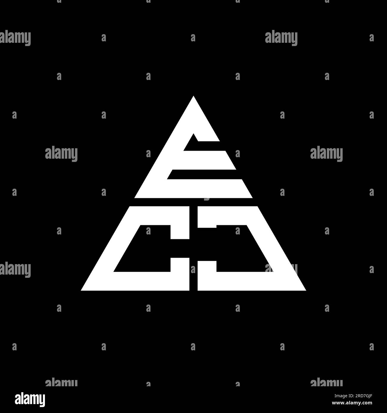 ECJ triangle letter logo design with triangle shape. ECJ triangle logo ...