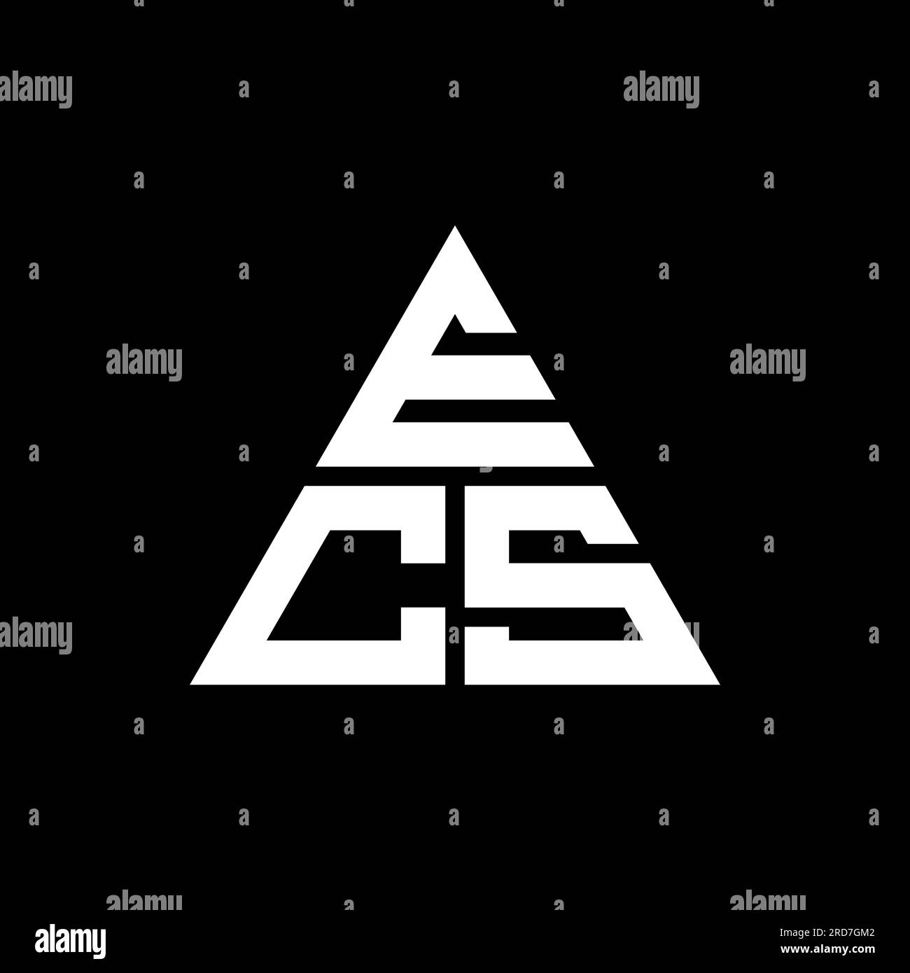 ECS triangle letter logo design with triangle shape. ECS triangle logo design monogram. ECS ...