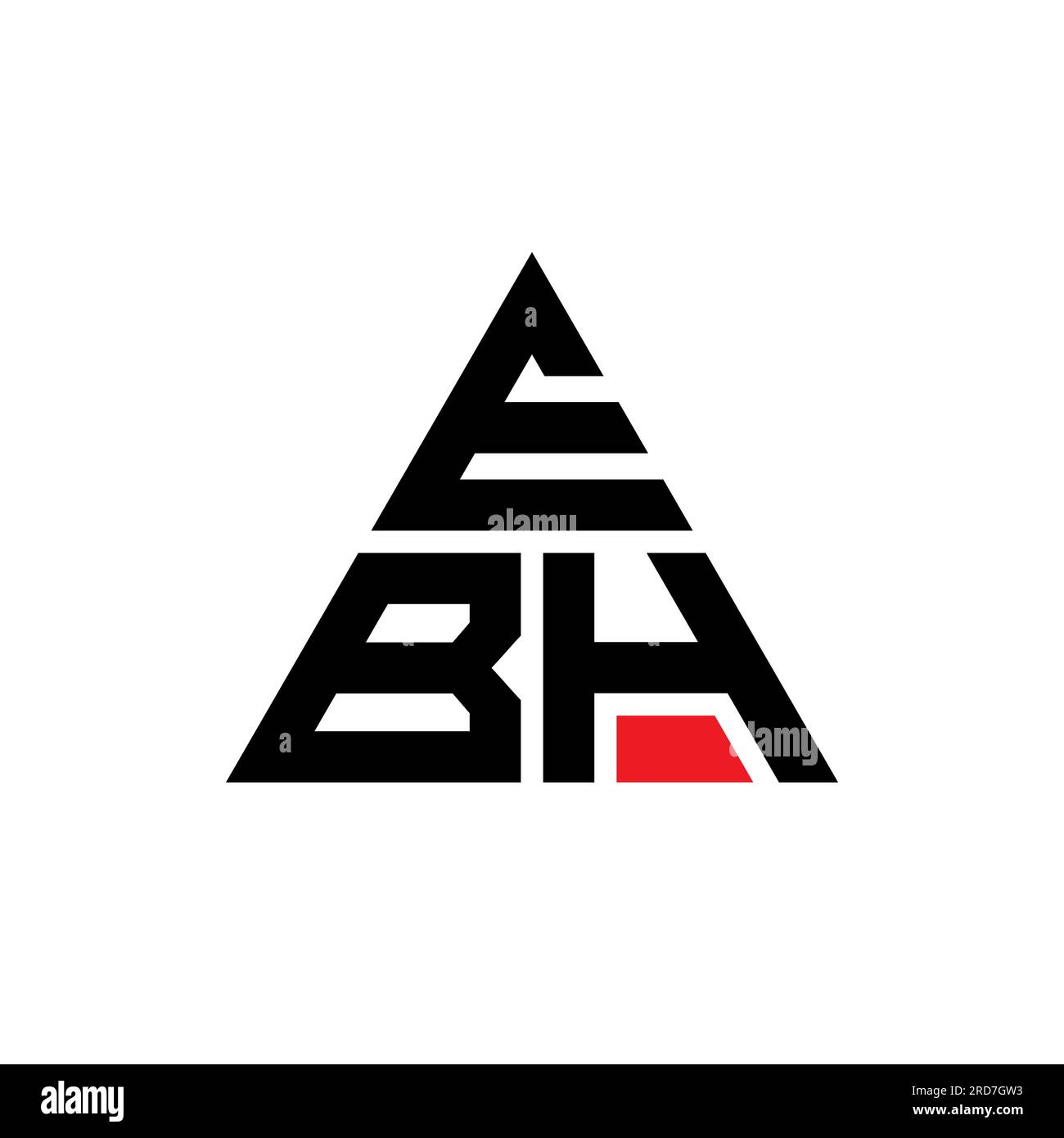 EBH triangle letter logo design with triangle shape. EBH triangle logo ...