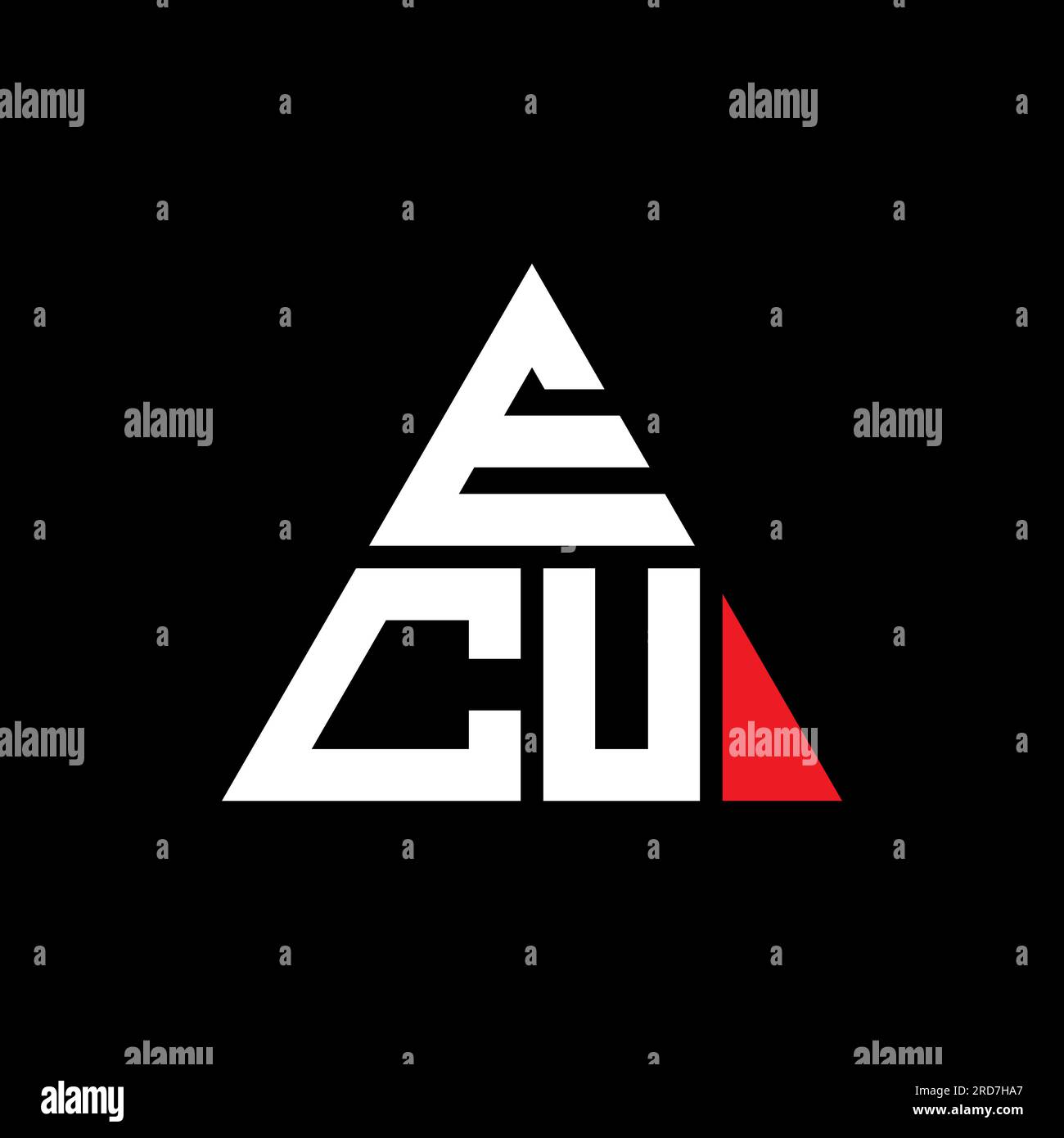 ECU triangle letter logo design with triangle shape. ECU triangle logo ...
