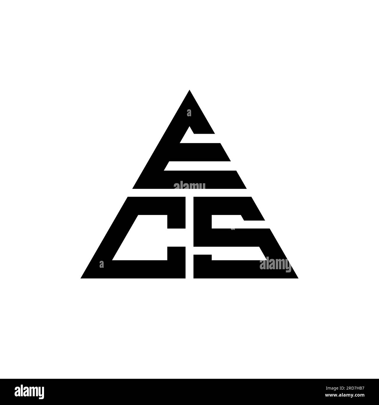ECS triangle letter logo design with triangle shape. ECS triangle logo design monogram. ECS ...