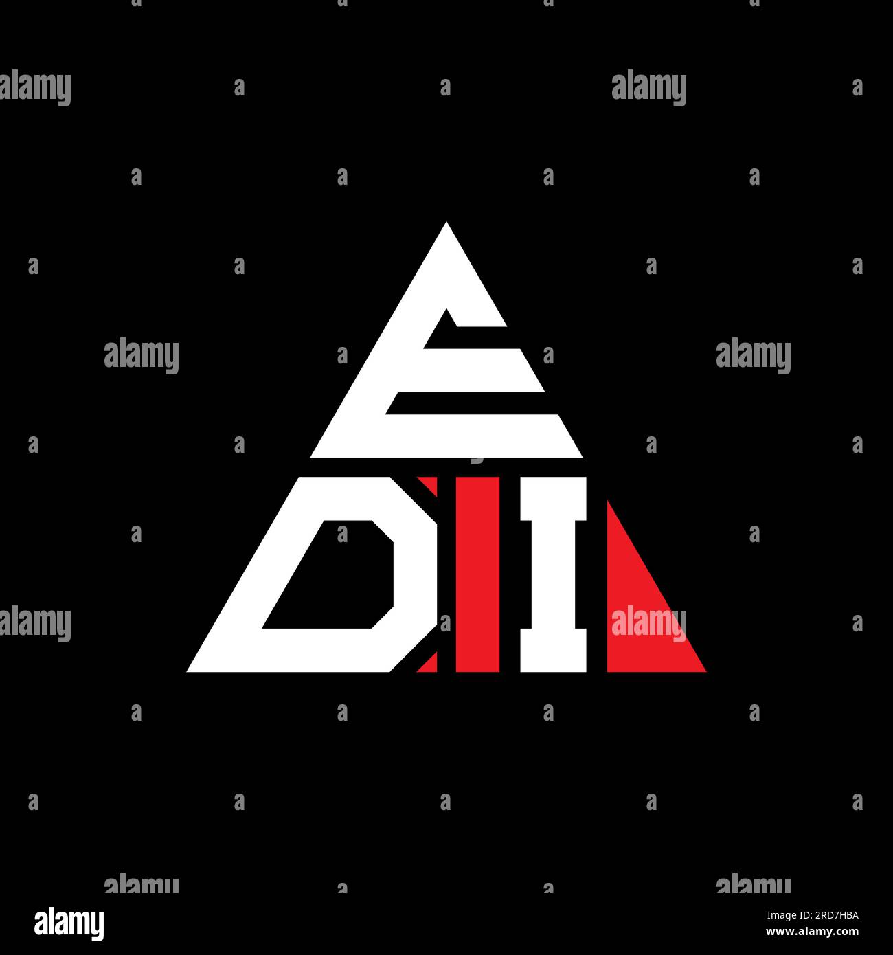 EDI triangle letter logo design with triangle shape. EDI triangle logo ...