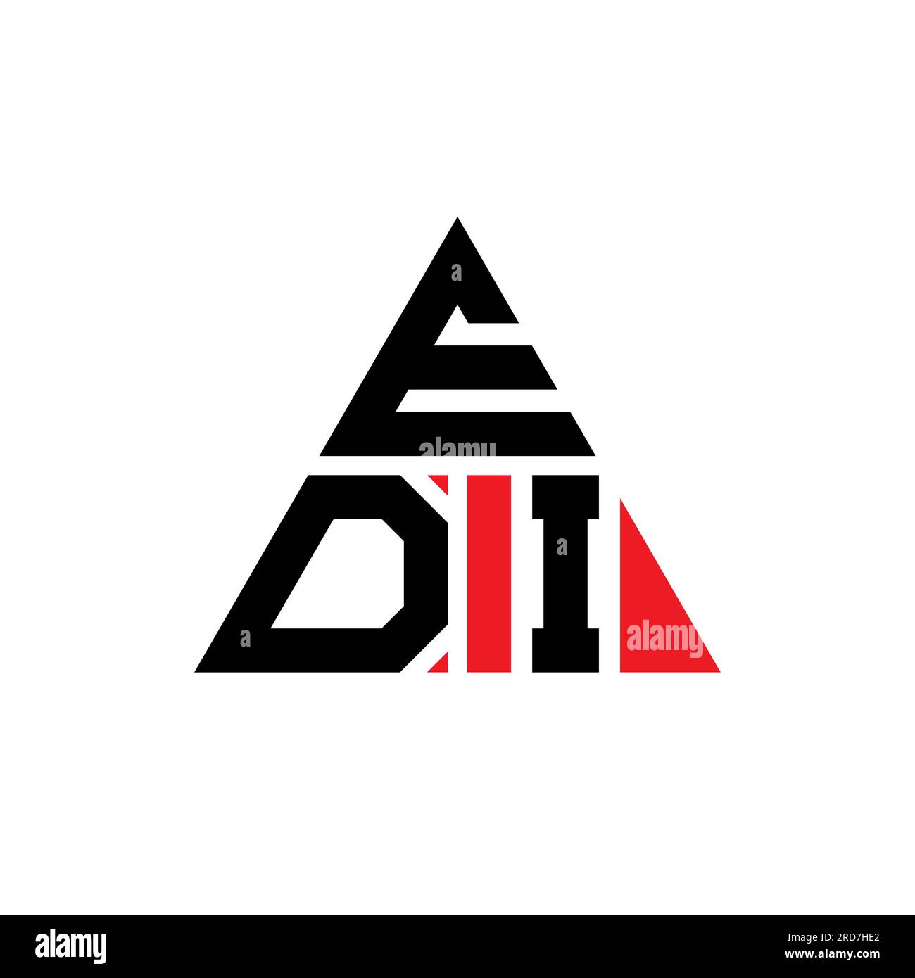 EDI triangle letter logo design with triangle shape. EDI triangle logo ...