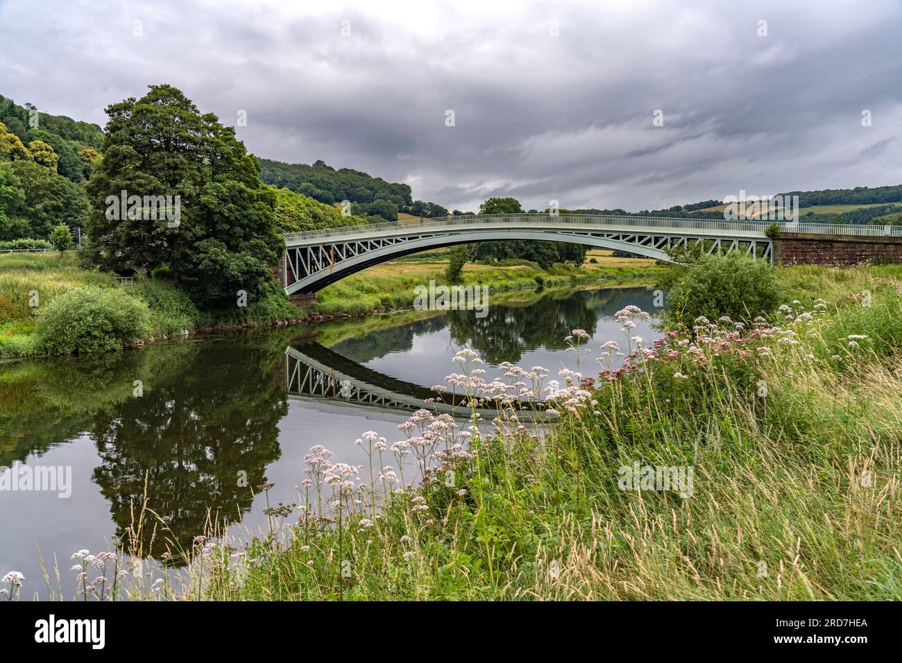 Die Brücke Bigsweir Bridge im Flusstal Wye Valley, Monmouth, Wales ...
