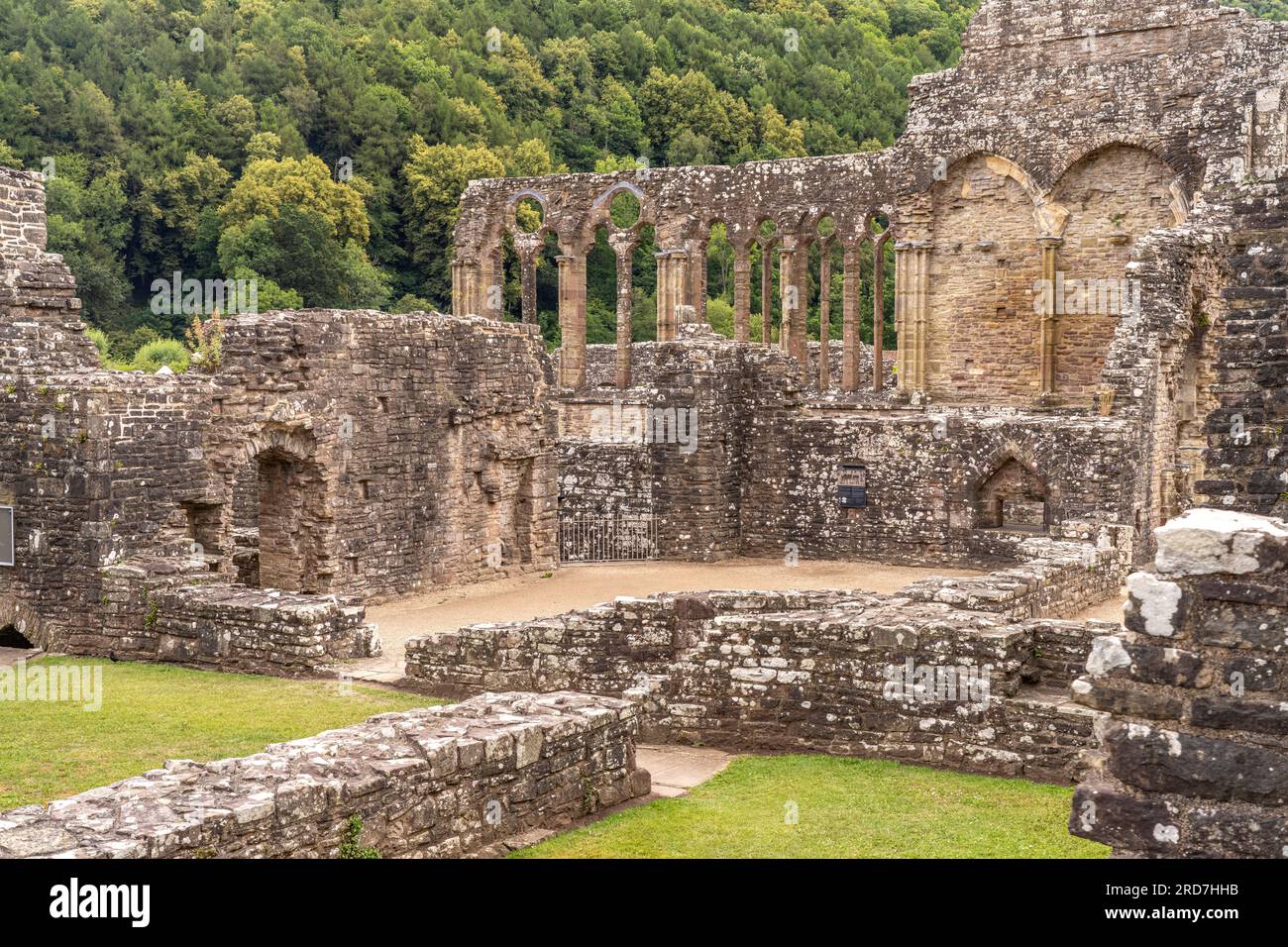 Die Klosterruine Tintern Abbey im Wye Valley, Tintern, Monmouth, Wales ...