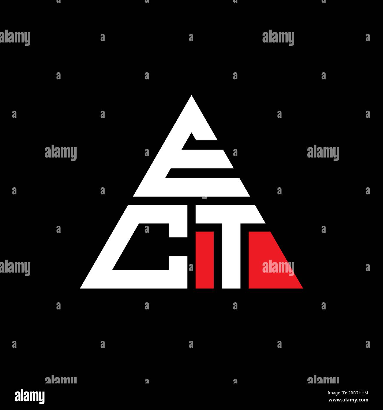 ECT triangle letter logo design with triangle shape. ECT triangle logo ...