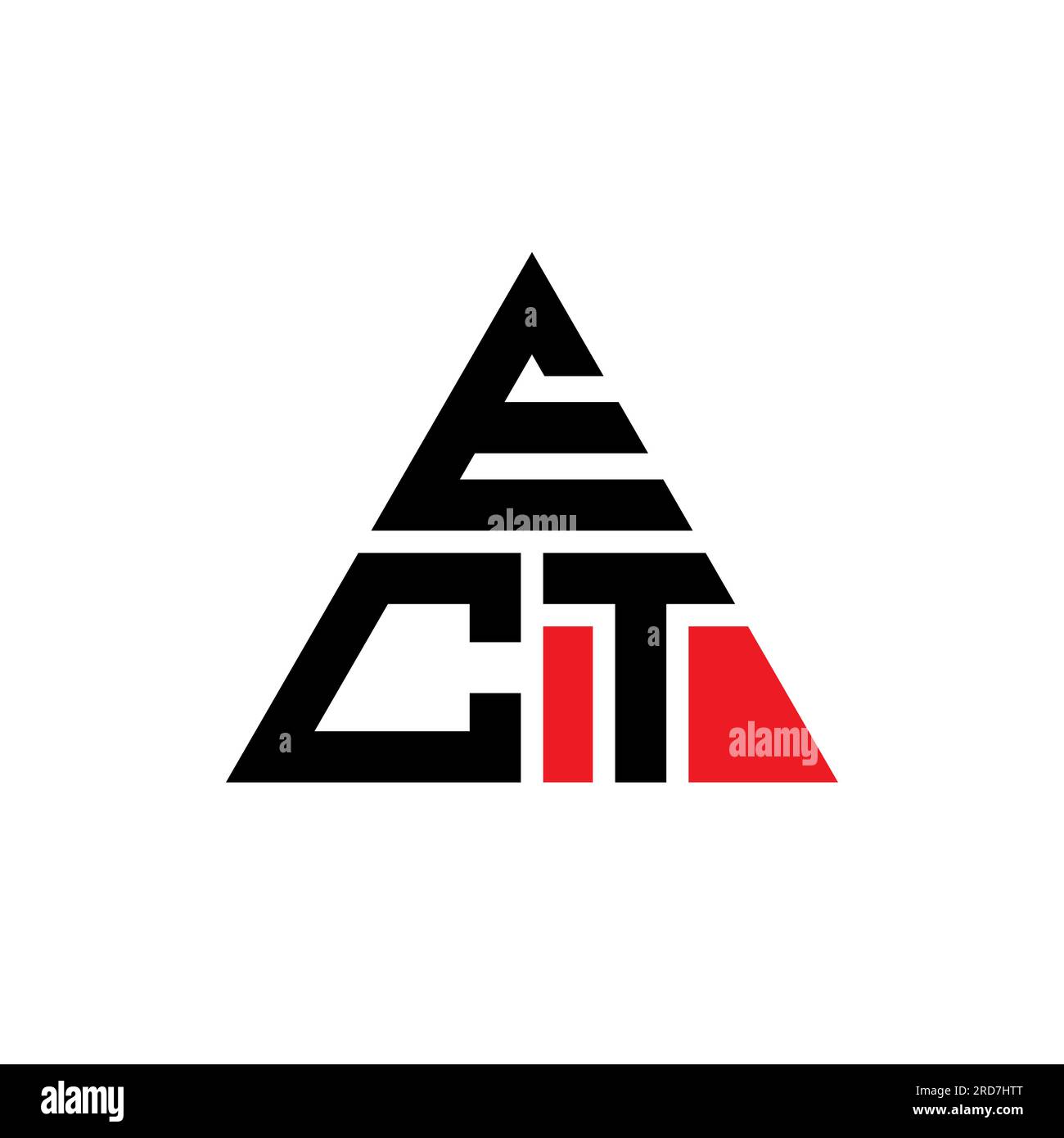 ECT triangle letter logo design with triangle shape. ECT triangle logo ...