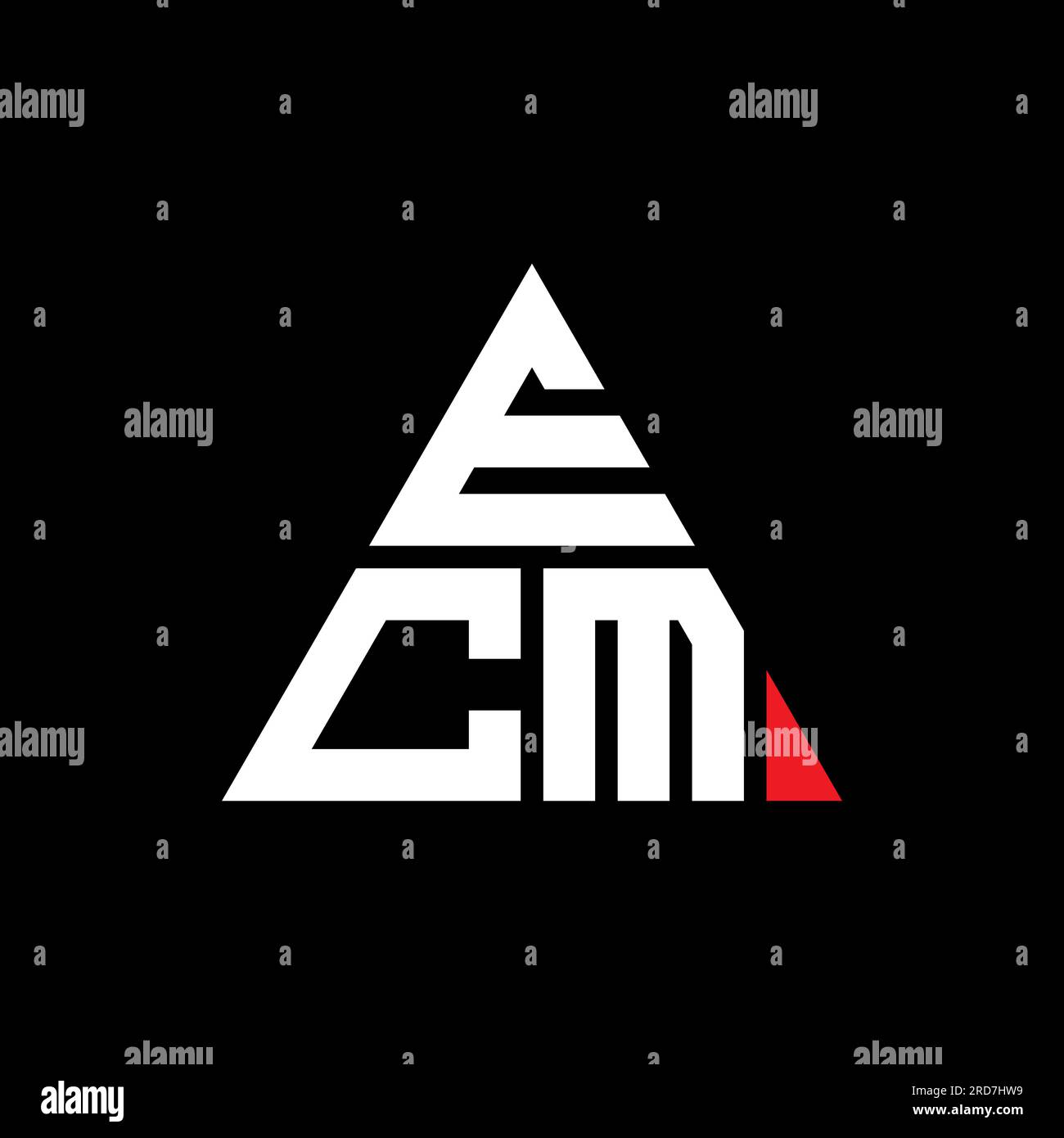 ECM triangle letter logo design with triangle shape. ECM triangle logo ...