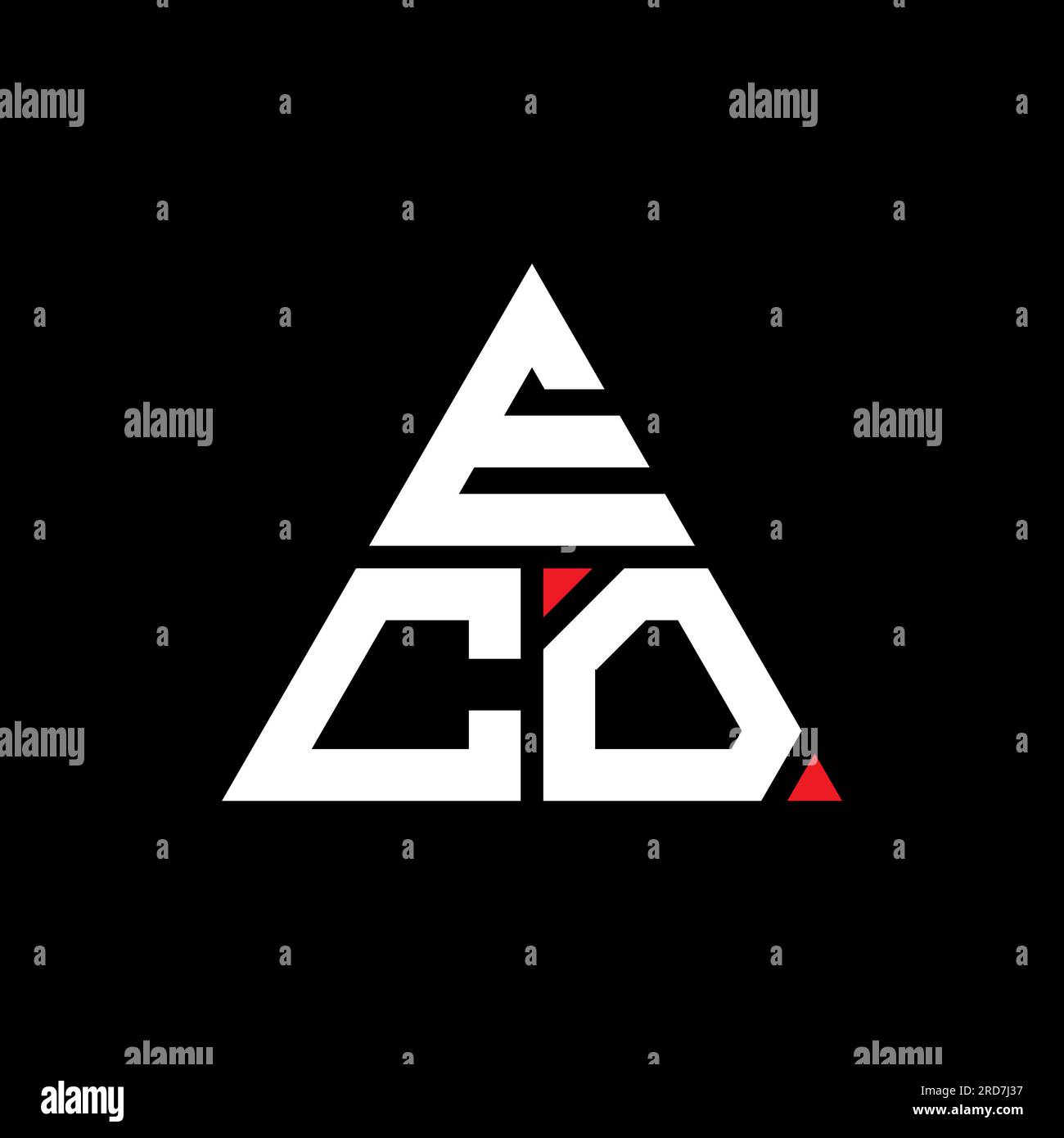 ECO triangle letter logo design with triangle shape. ECO triangle logo ...