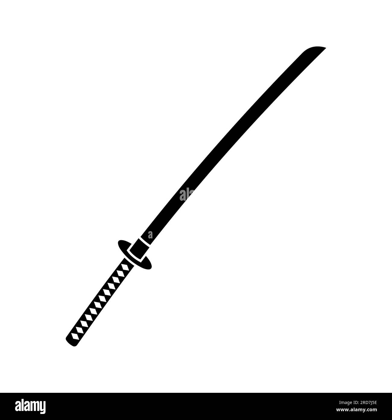 Katana, samurai sword on white background. Isolated illustration Stock ...