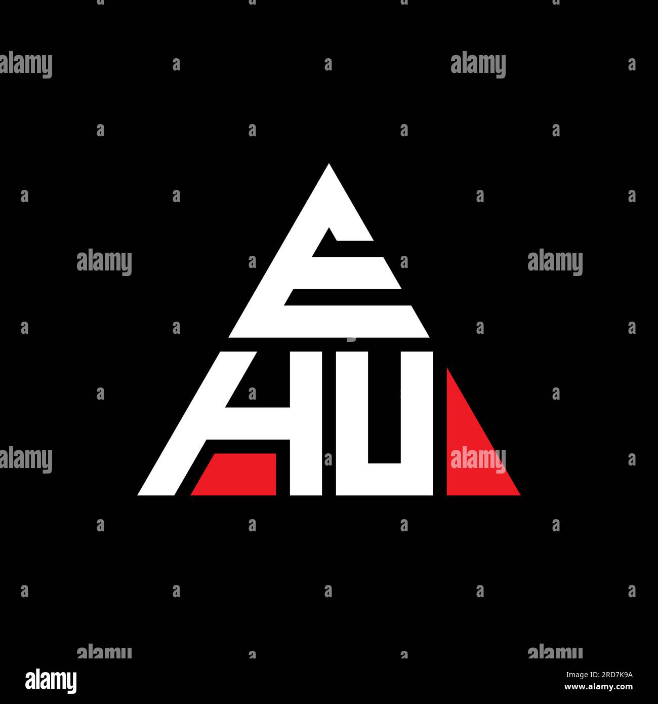 EHU triangle letter logo design with triangle shape. EHU triangle logo ...