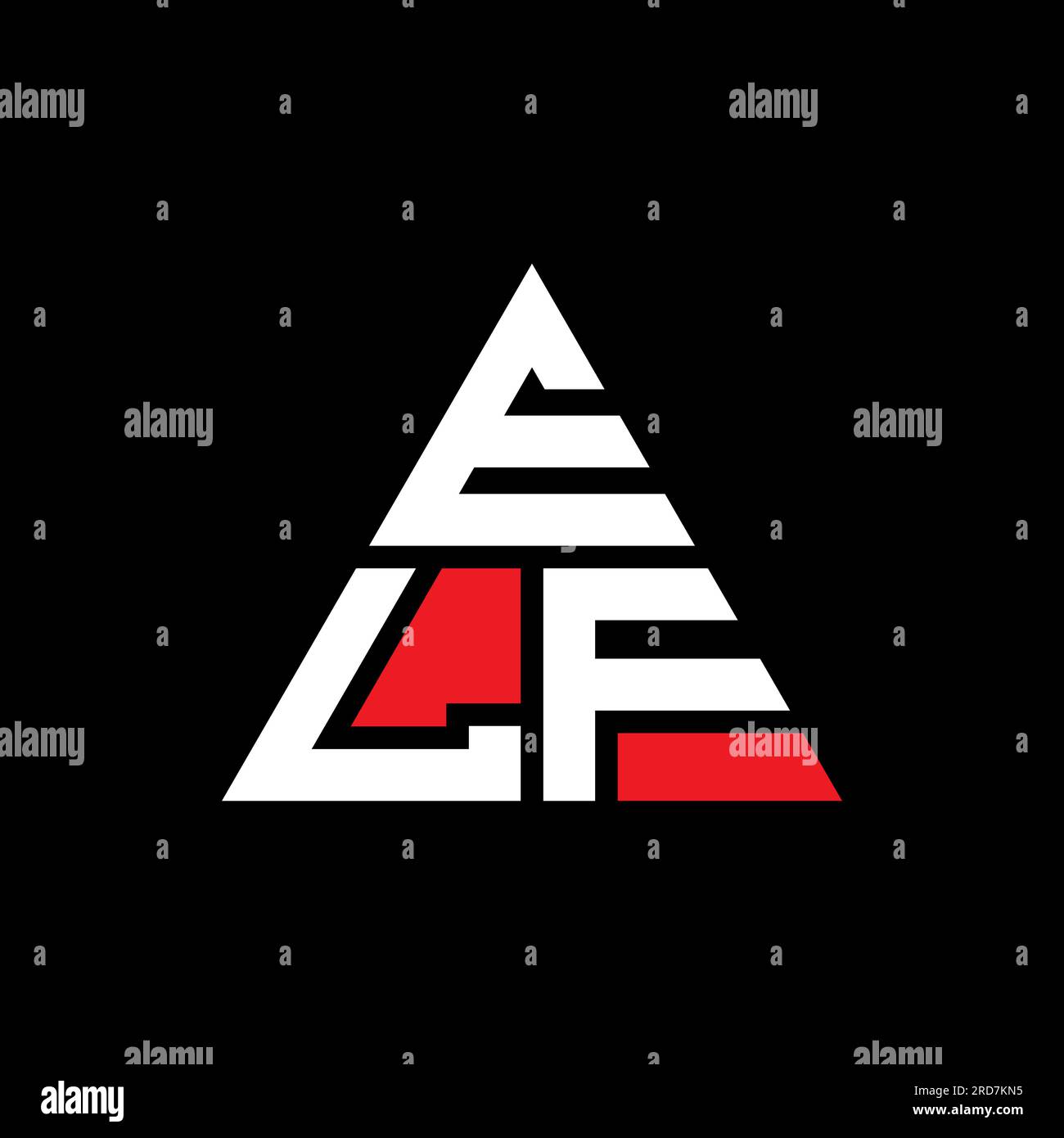 ELF triangle letter logo design with triangle shape. ELF triangle logo ...