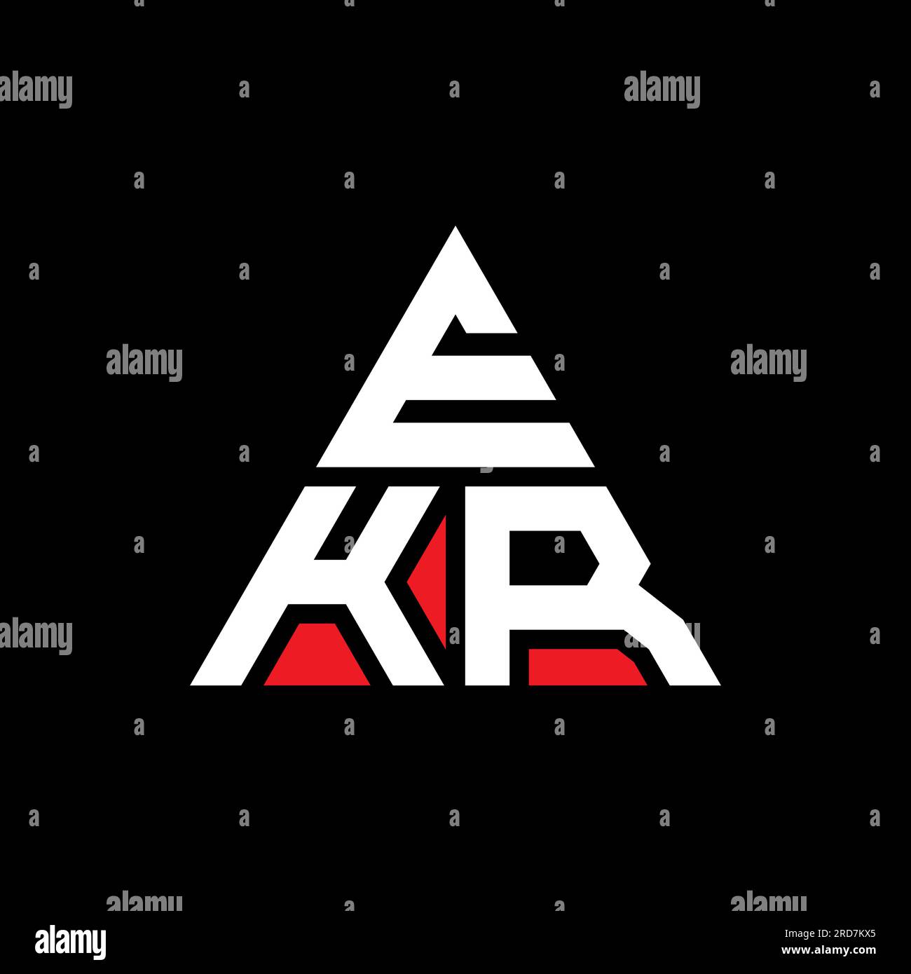 EKR triangle letter logo design with triangle shape. EKR triangle logo ...