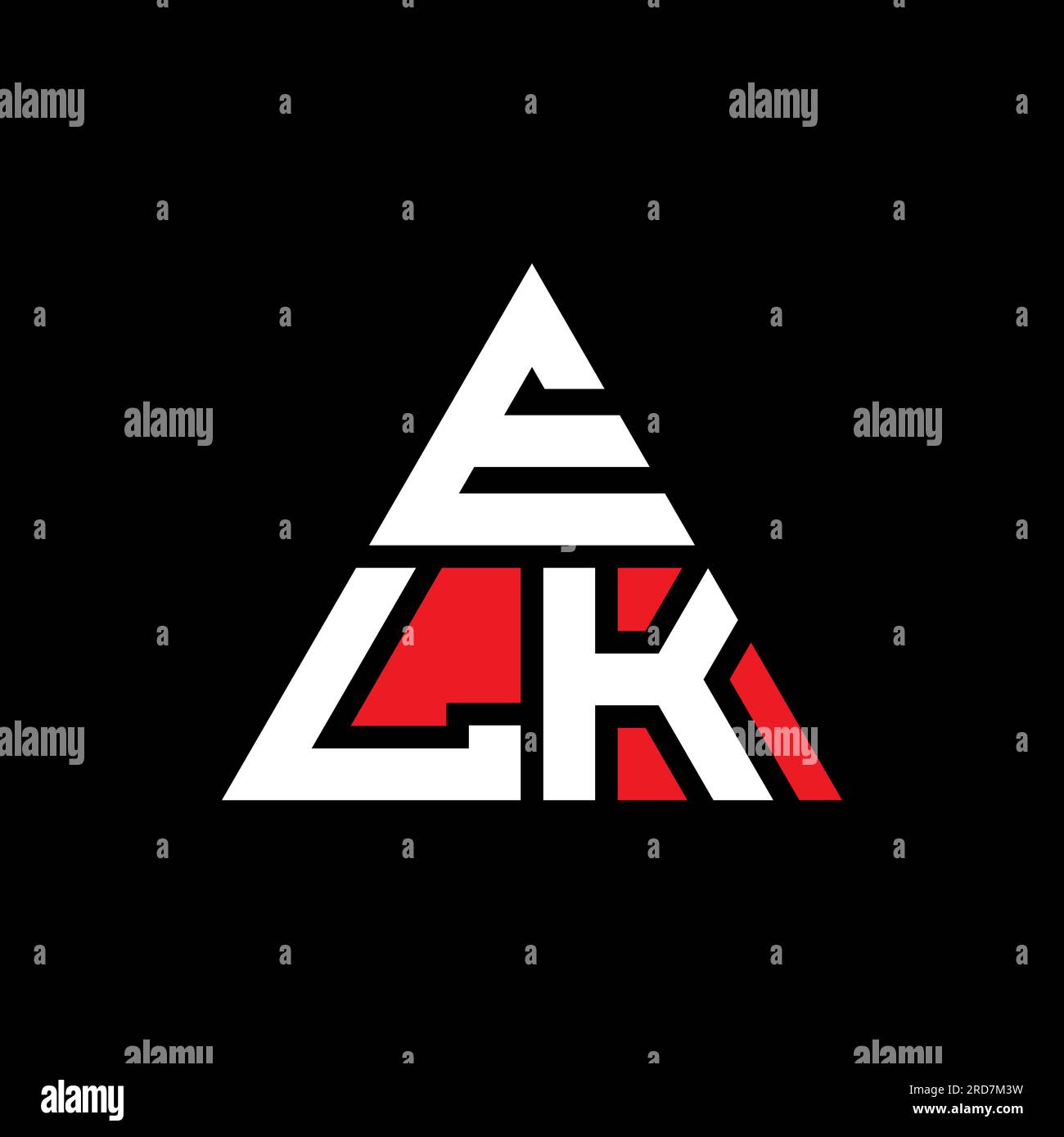 ELK triangle letter logo design with triangle shape. ELK triangle logo ...
