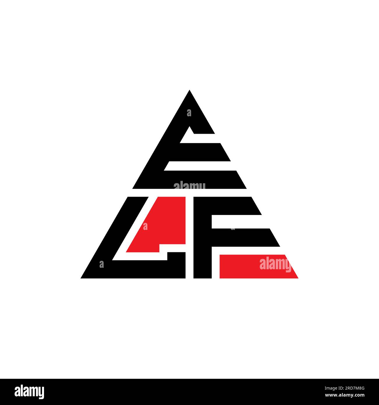 ELF triangle letter logo design with triangle shape. ELF triangle logo ...
