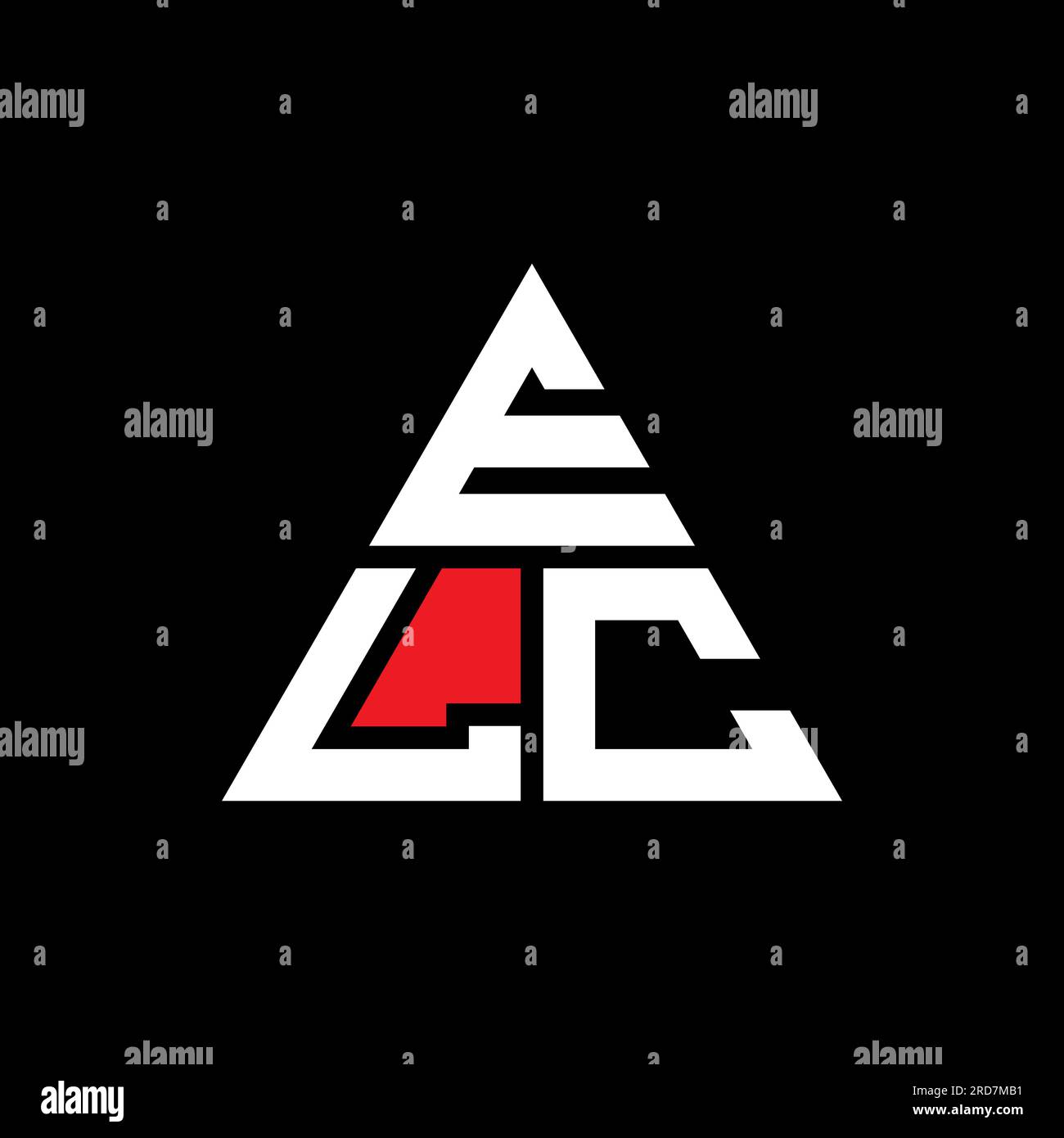 ELC triangle letter logo design with triangle shape. ELC triangle logo ...
