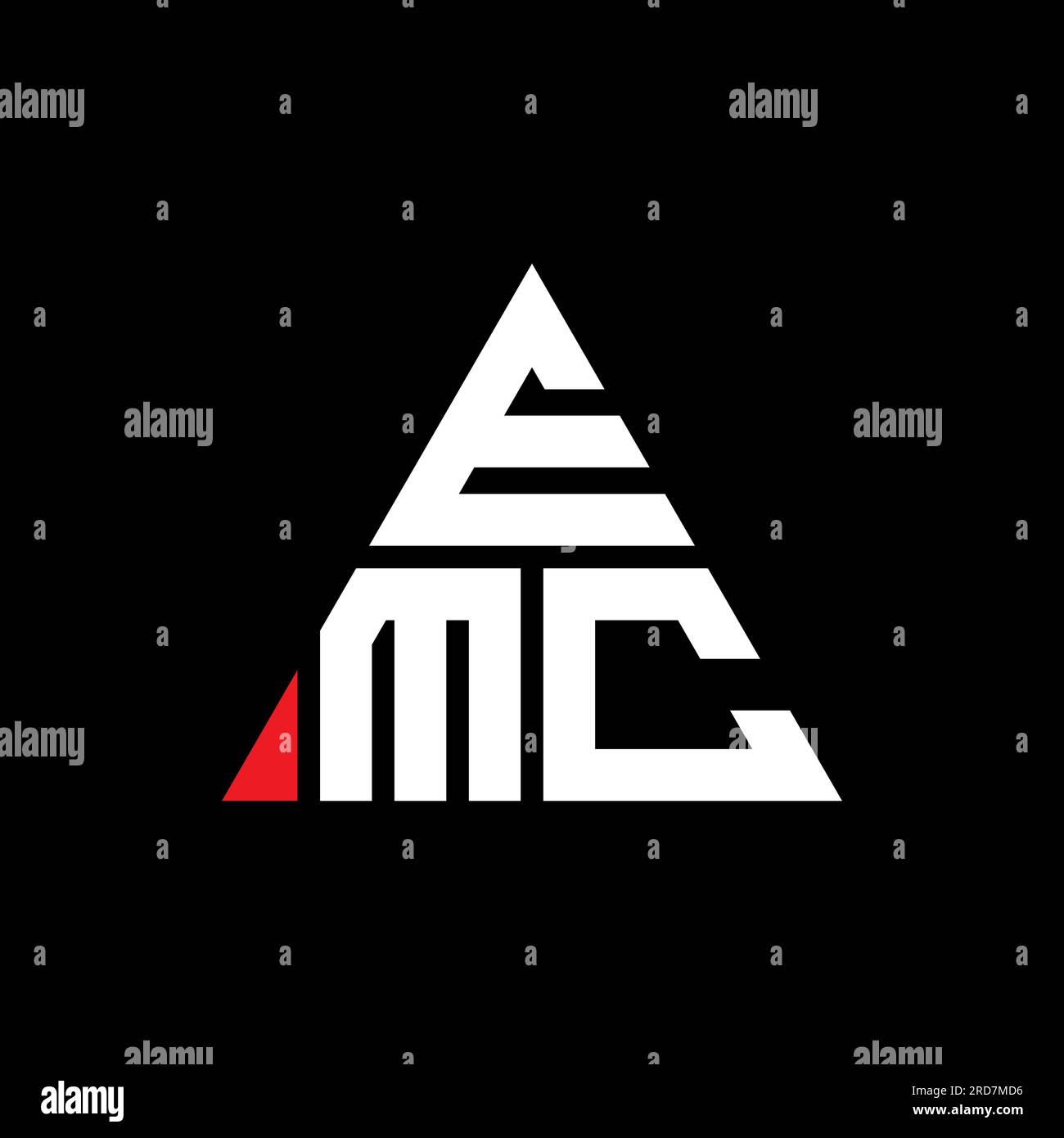 EMC triangle letter logo design with triangle shape. EMC triangle logo design monogram. EMC ...