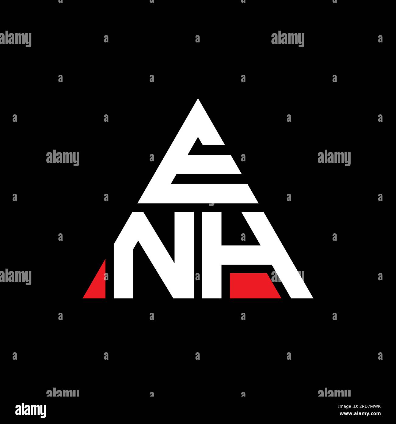 ENH triangle letter logo design with triangle shape. ENH triangle logo ...