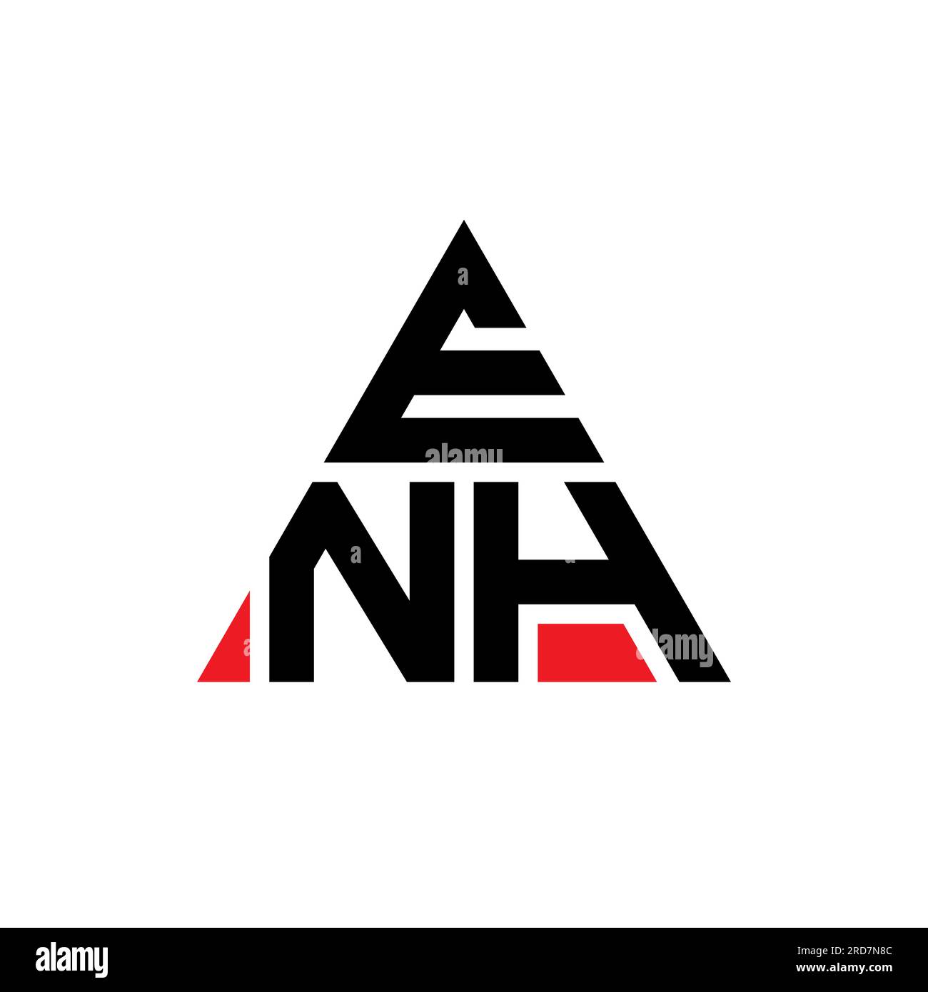ENH triangle letter logo design with triangle shape. ENH triangle logo ...