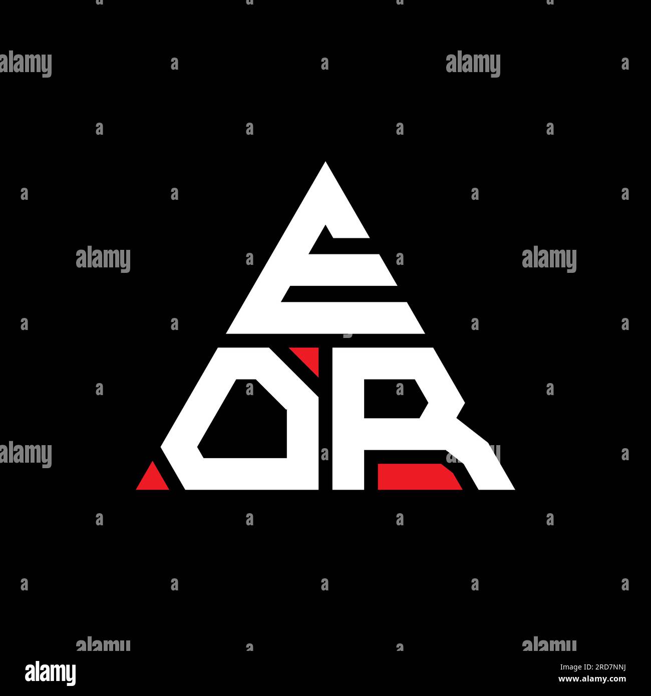 EOR triangle letter logo design with triangle shape. EOR triangle logo ...