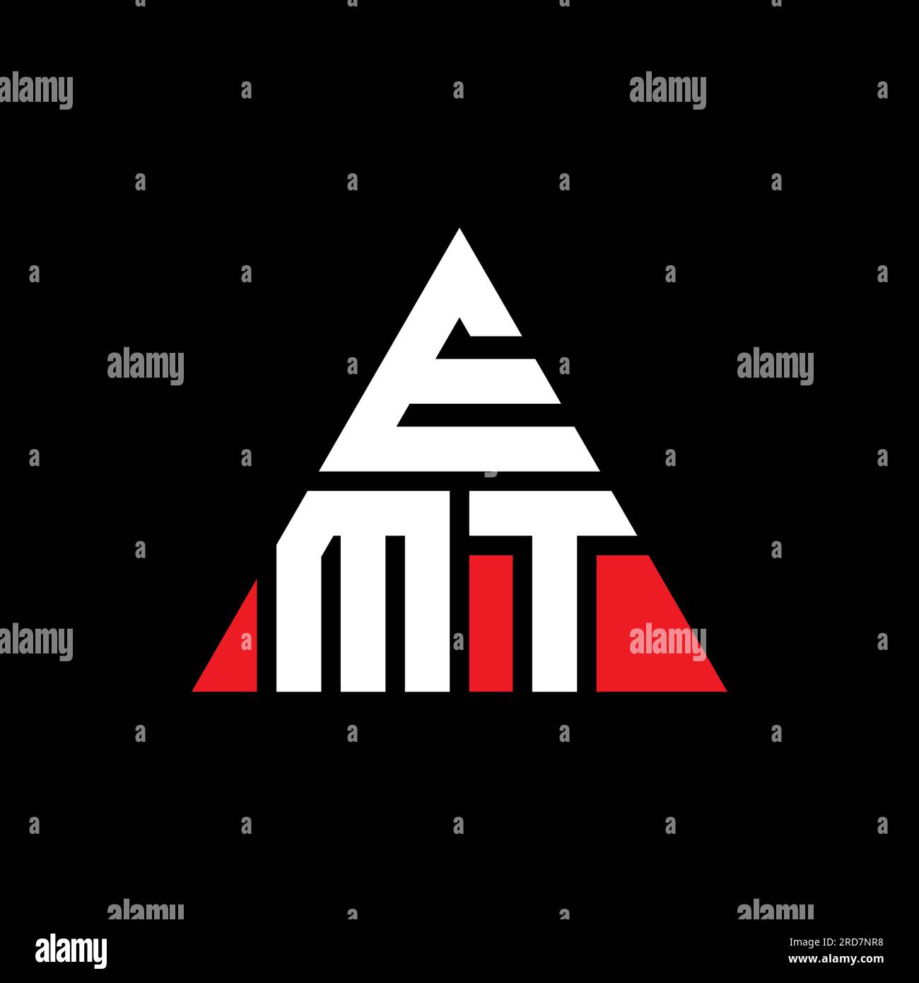 EMT triangle letter logo design with triangle shape. EMT triangle logo ...