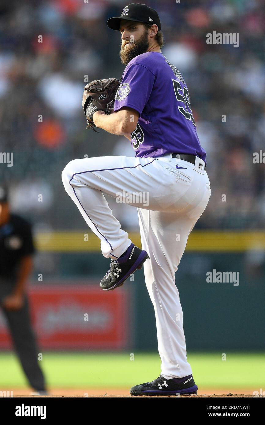 DENVER, CO - JULY 18: Colorado Rockies relief pitcher Jake Bird (59 ...