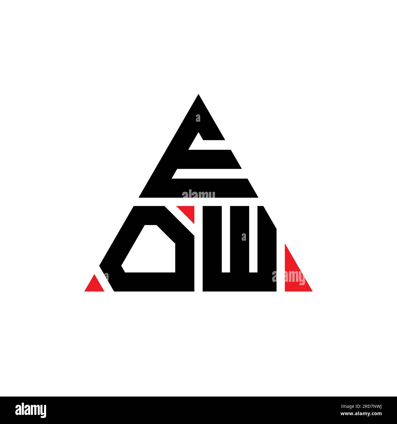 EOW triangle letter logo design with triangle shape. EOW triangle logo design monogram. EOW ...