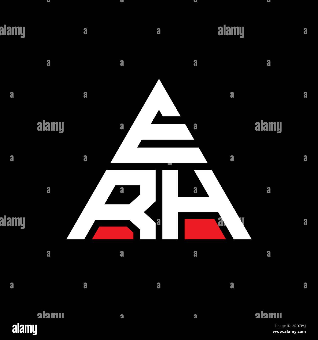 ERH triangle letter logo design with triangle shape. ERH triangle logo design monogram. ERH ...