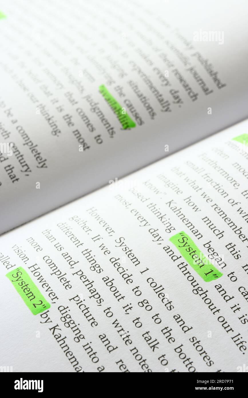 Right technique to use highlighting technique to study Stock Photo - Alamy