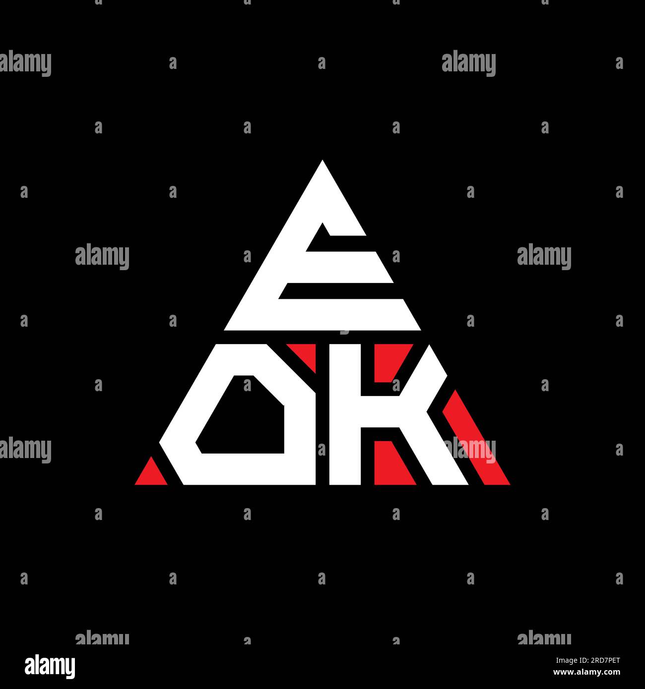 EOK triangle letter logo design with triangle shape. EOK triangle logo ...