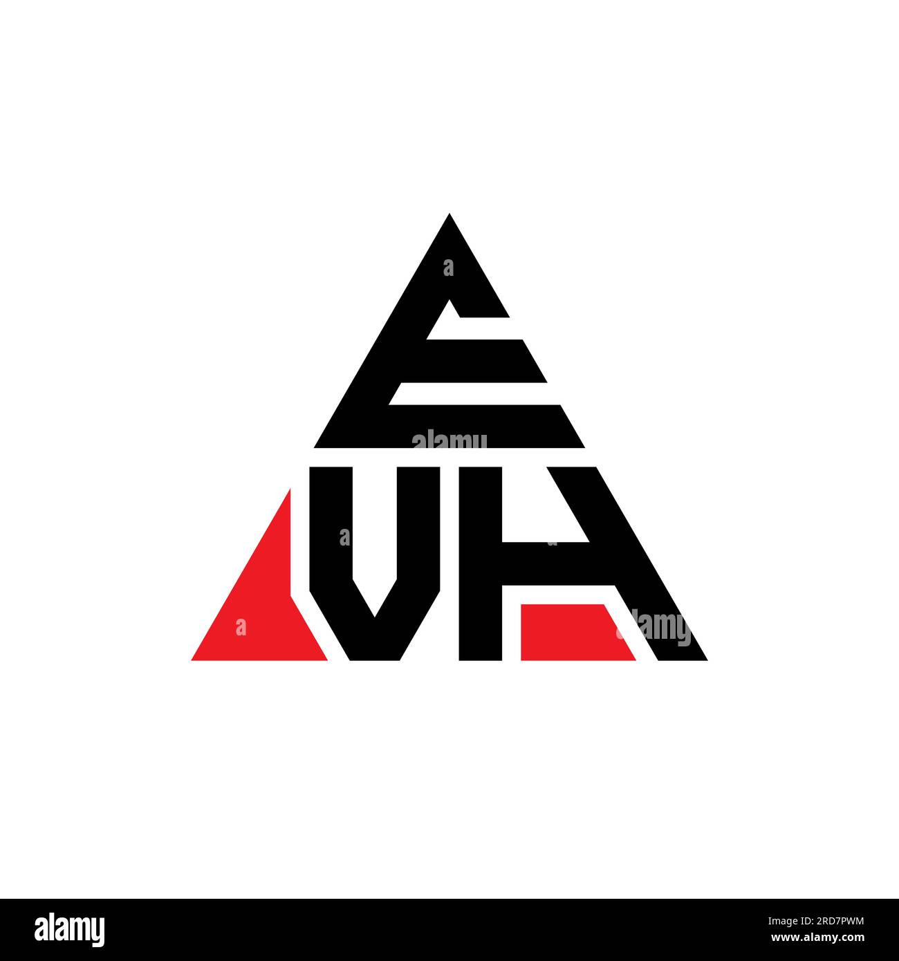 EVH triangle letter logo design with triangle shape. EVH triangle logo ...