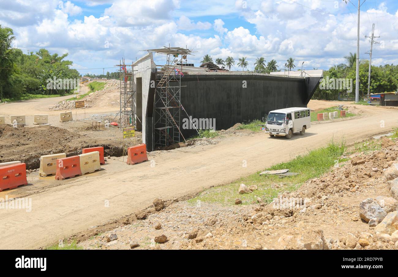 Tiaong, Philippines. July 19, 2023 : Work in progress on one of the ...