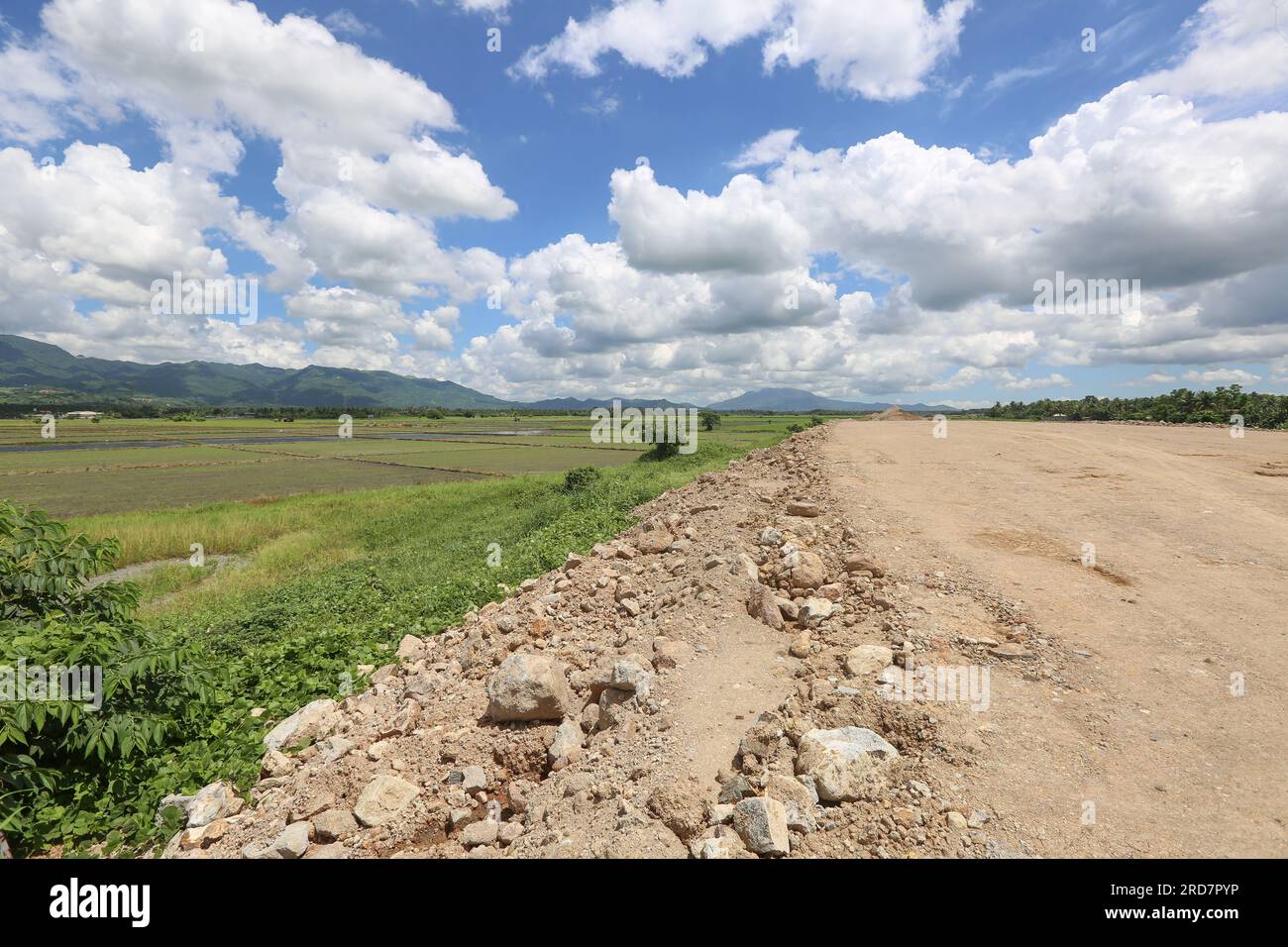 Tiaong, Philippines. July 19, 2023 : Work in progress on one of the ...