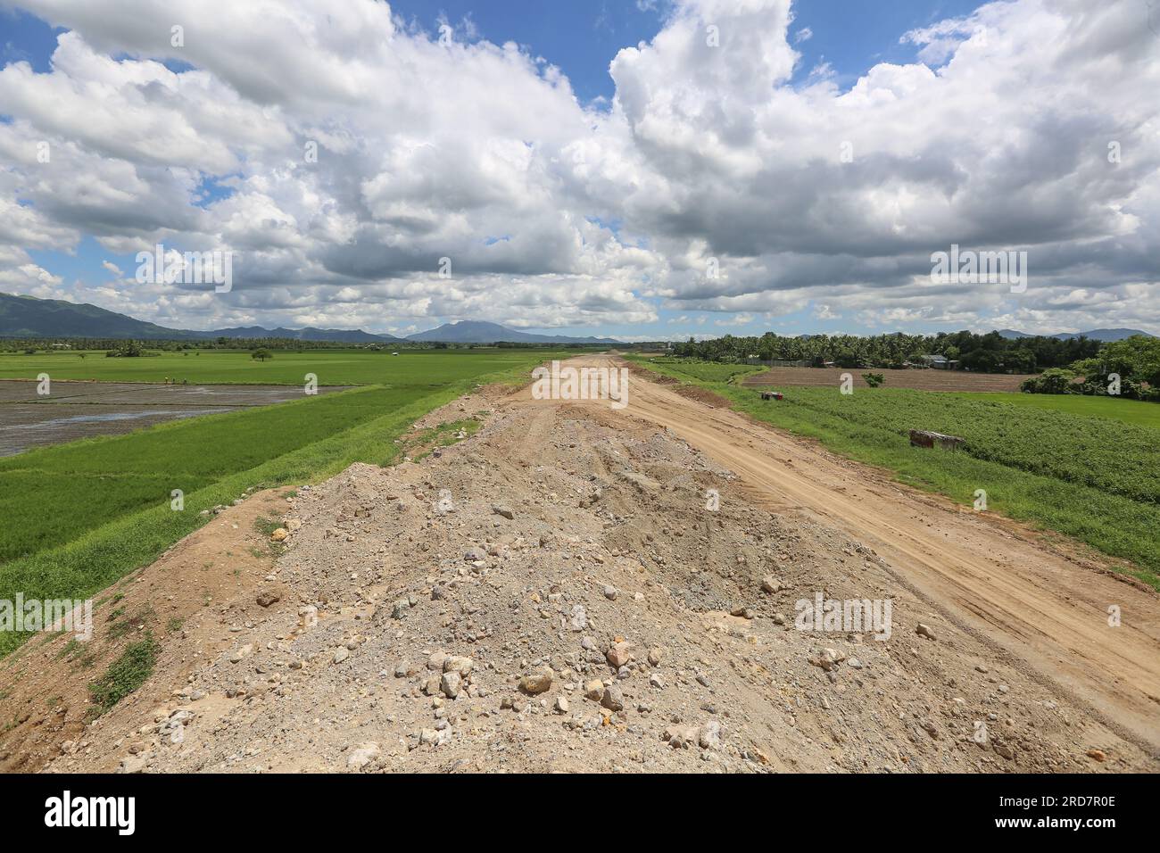 Tiaong, Philippines. July 19, 2023 : Work in progress on one of the ...