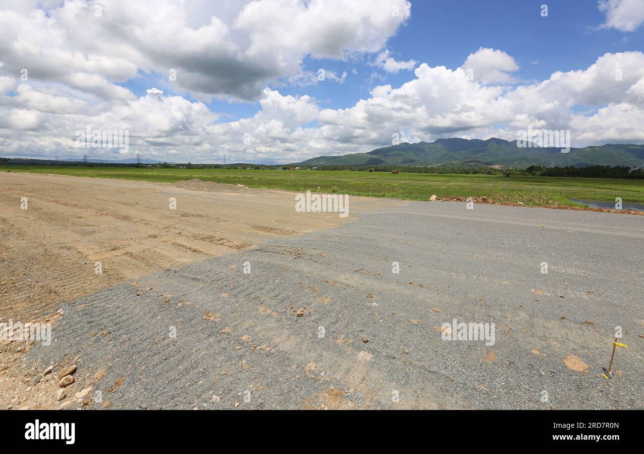 Tiaong, Philippines. July 19, 2023 : Work in progress on one of the ...