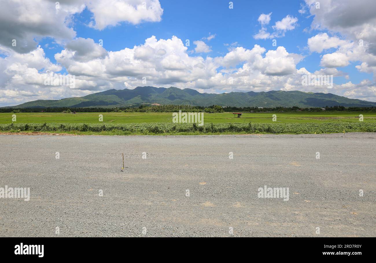 Tiaong, Philippines. July 19, 2023 : Work in progress on one of the ...