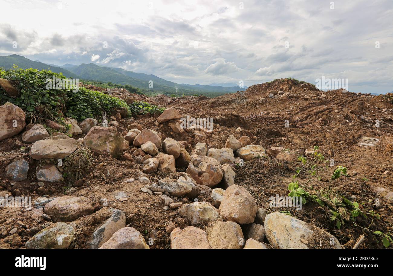 Malepunyo Mountains Range, Philippines. July 19, 2023 : Quarry in the ...